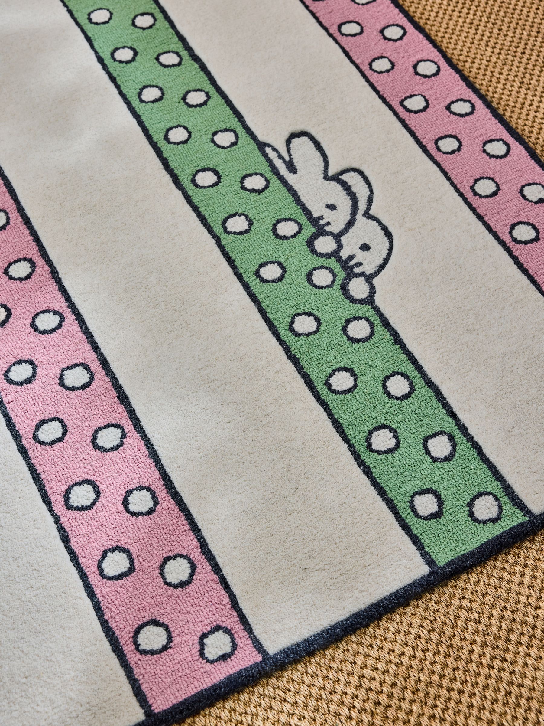 Buy Cath Kidston Multi Miffy Stripe Wool Tufted Rug from the Next UK ...