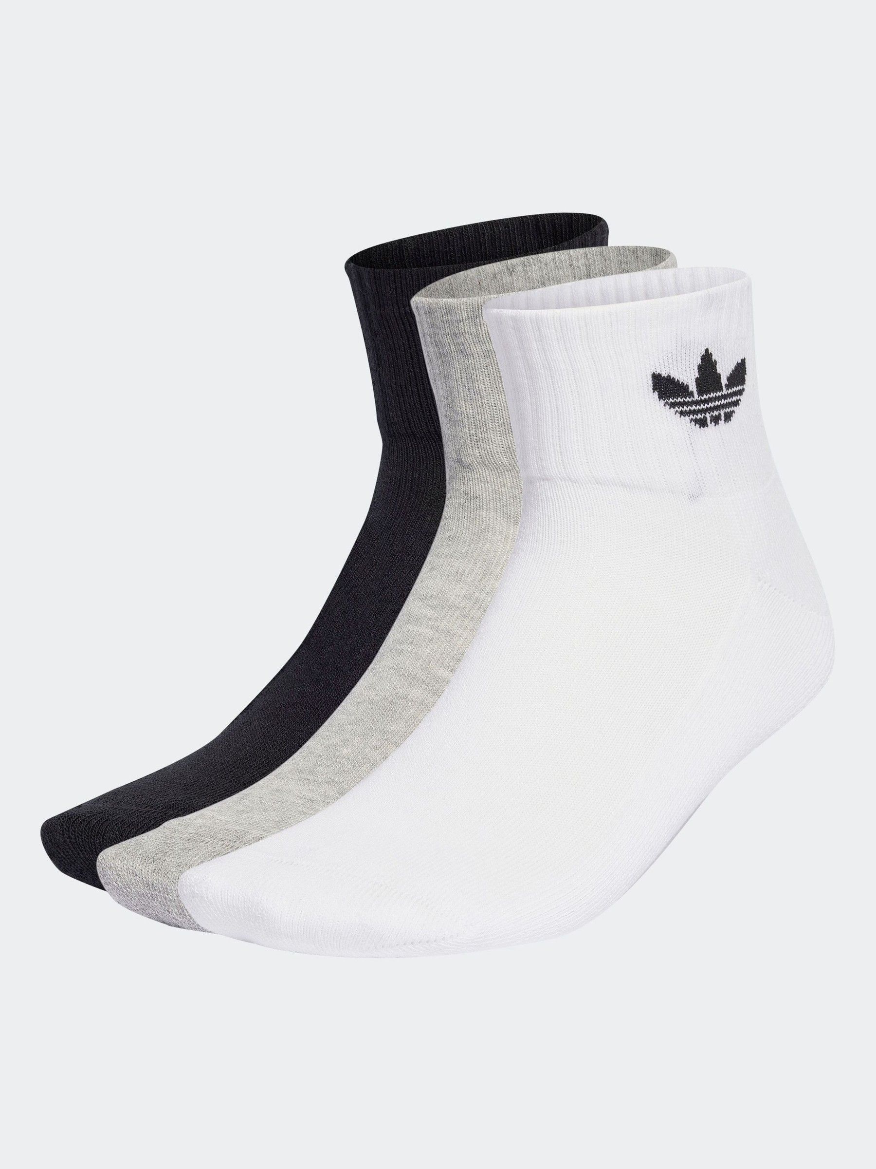 Buy adidas Originals White/Black Mid Ankle Socks 3 Pack from the Next ...