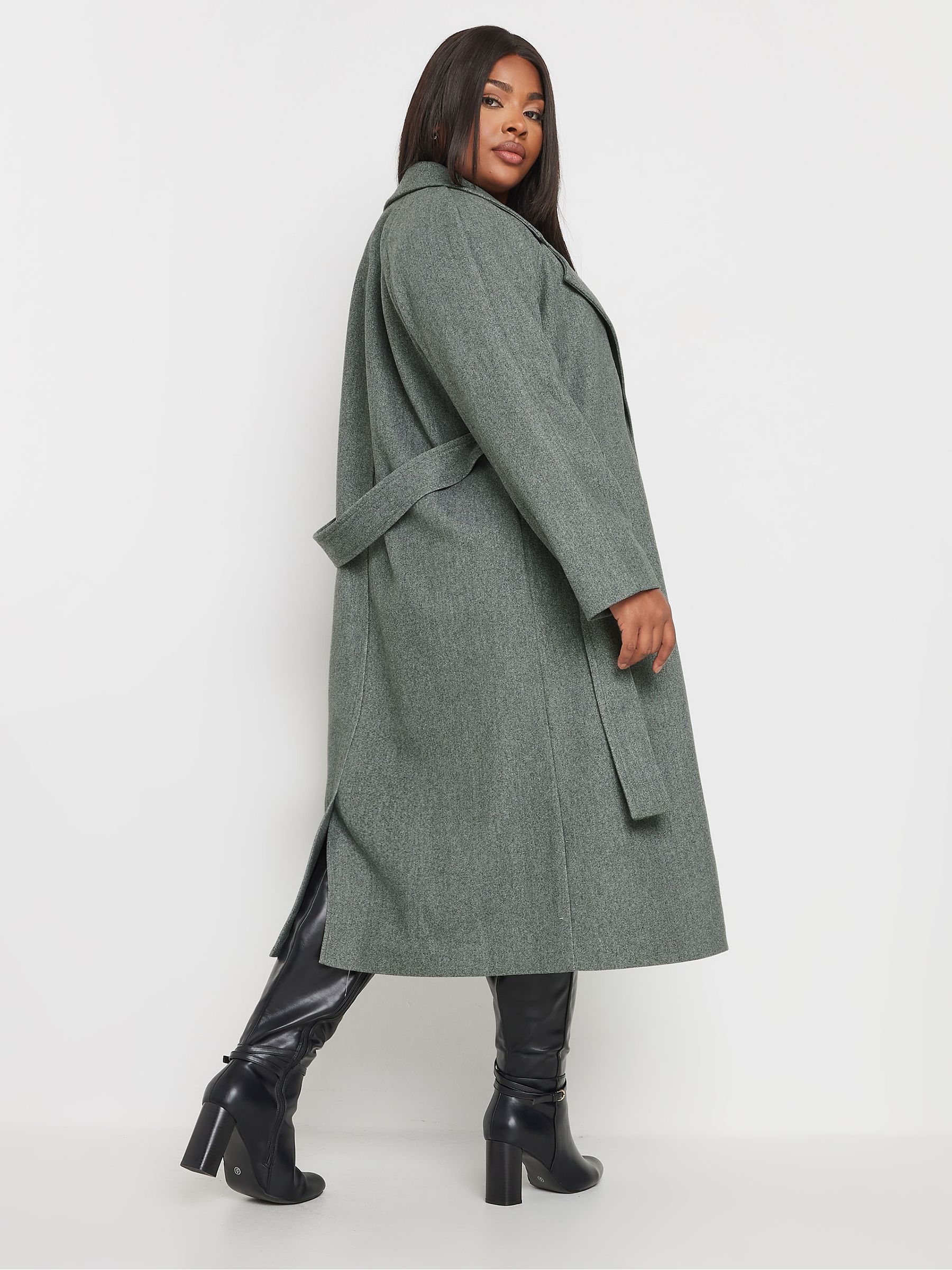 Buy Yours Curve Grey Unlined Maxi Wool Coat from the Next UK online shop
