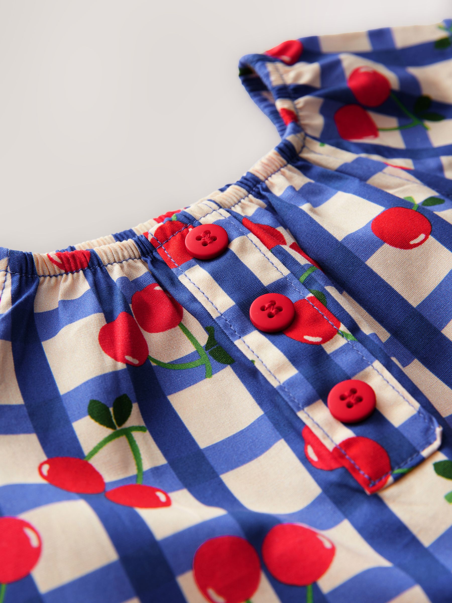 Buy Purple 100% Cotton Cherry Check Top and Shorts Set (3mths-7yrs ...