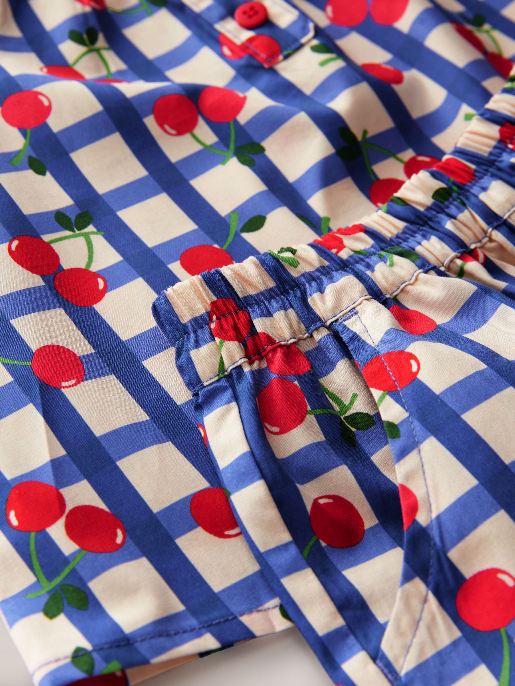 Buy Purple 100% Cotton Cherry Check Top and Shorts Set (3mths-7yrs ...