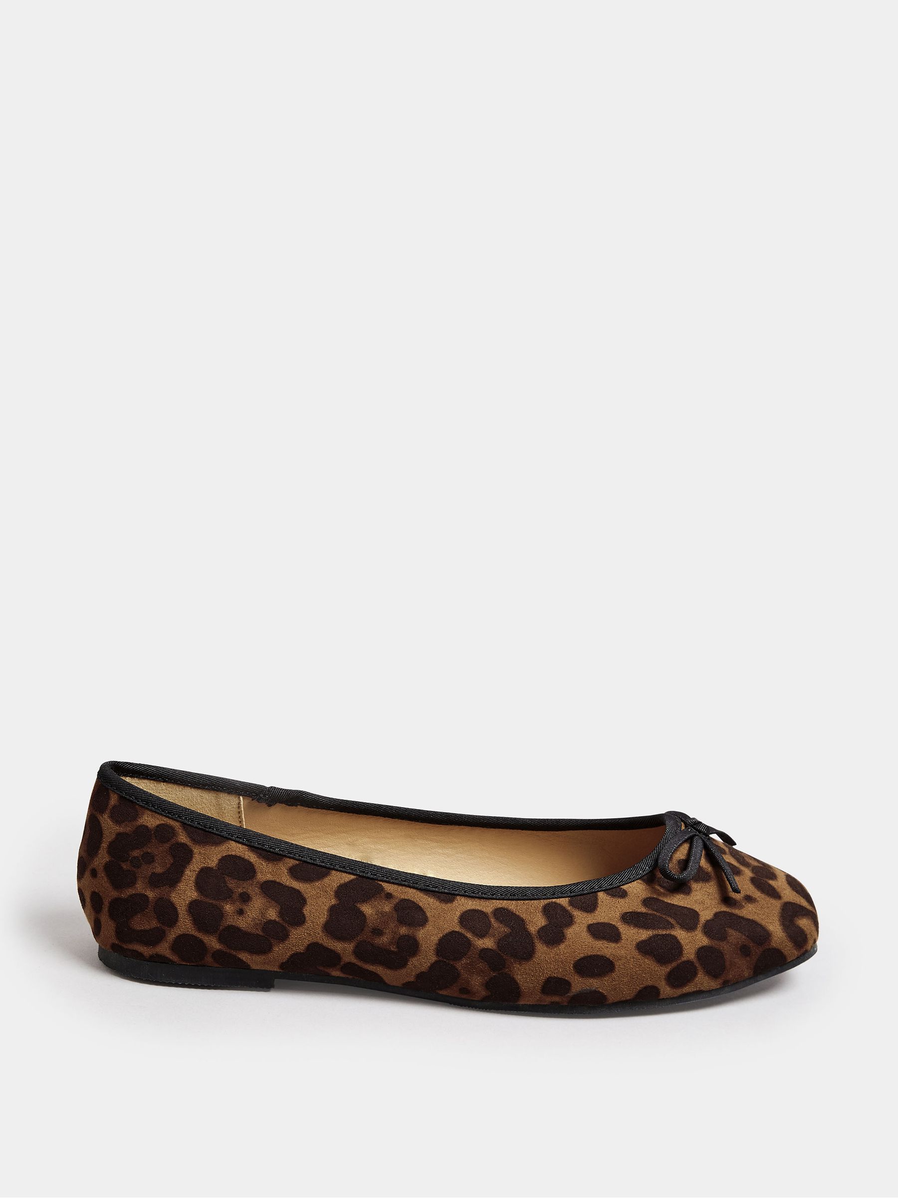 Buy Yours Curve Brown Extra Wide Fit Leopard Print Ballet Pumps from ...