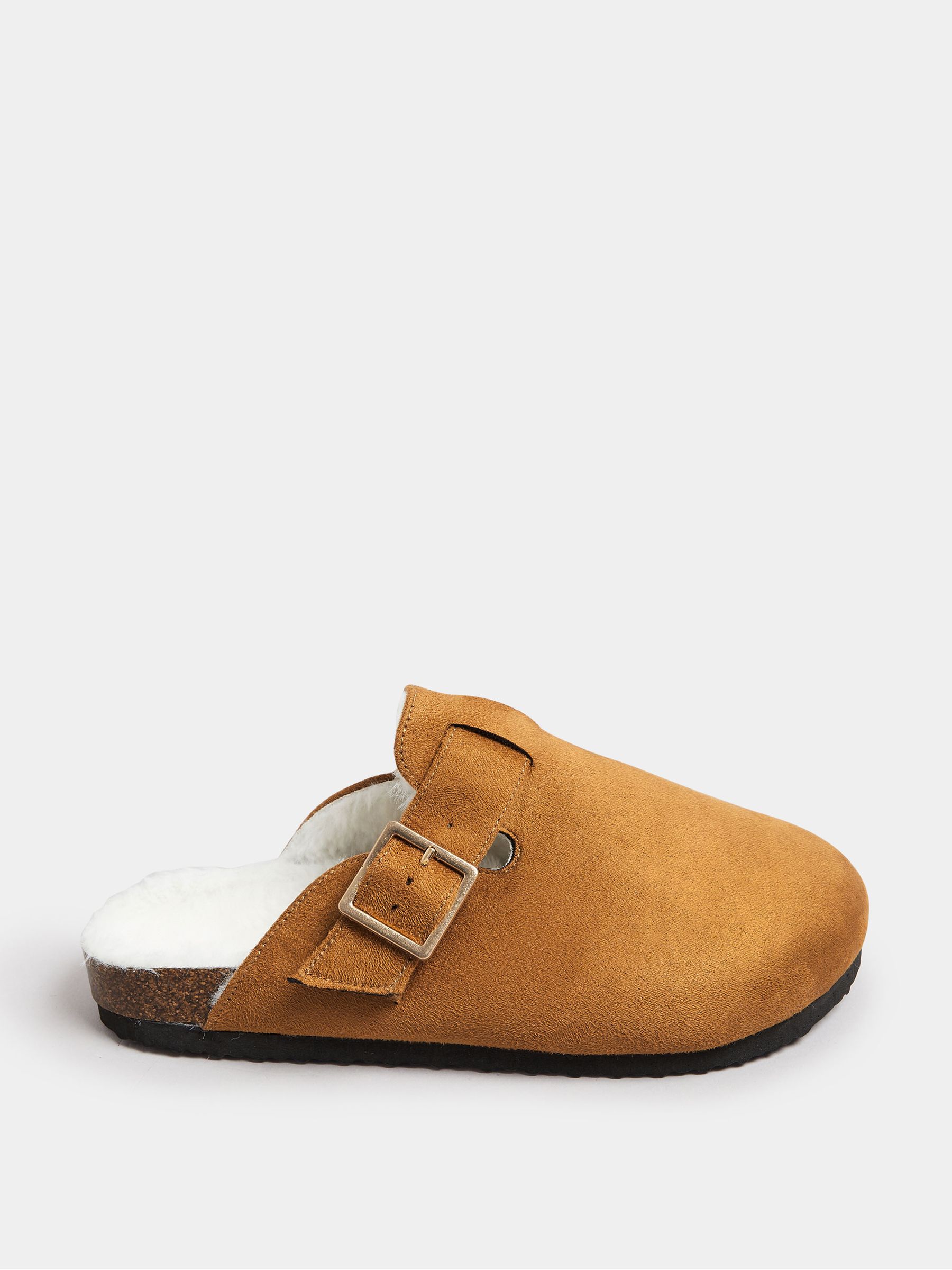 Buy Yours Curve Natural Extra Wide Fit Faux Fur Lined Clogs from the ...