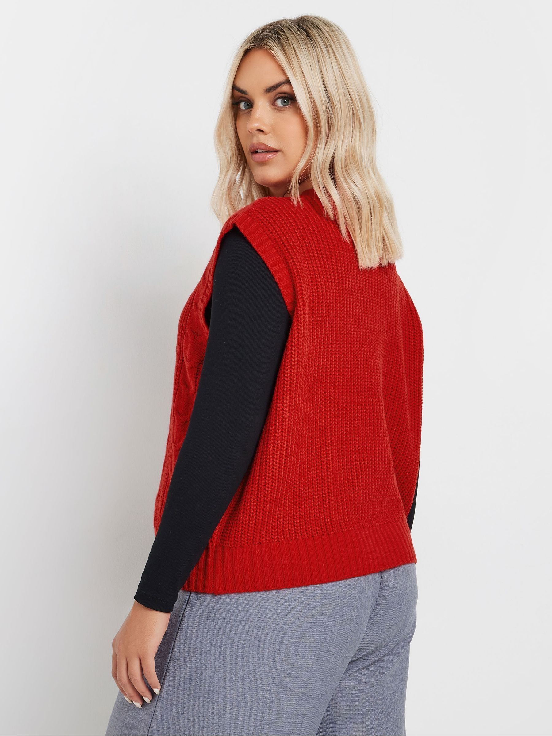 Buy Yours Curve Red Cropped Cable Vest from the Next UK online shop