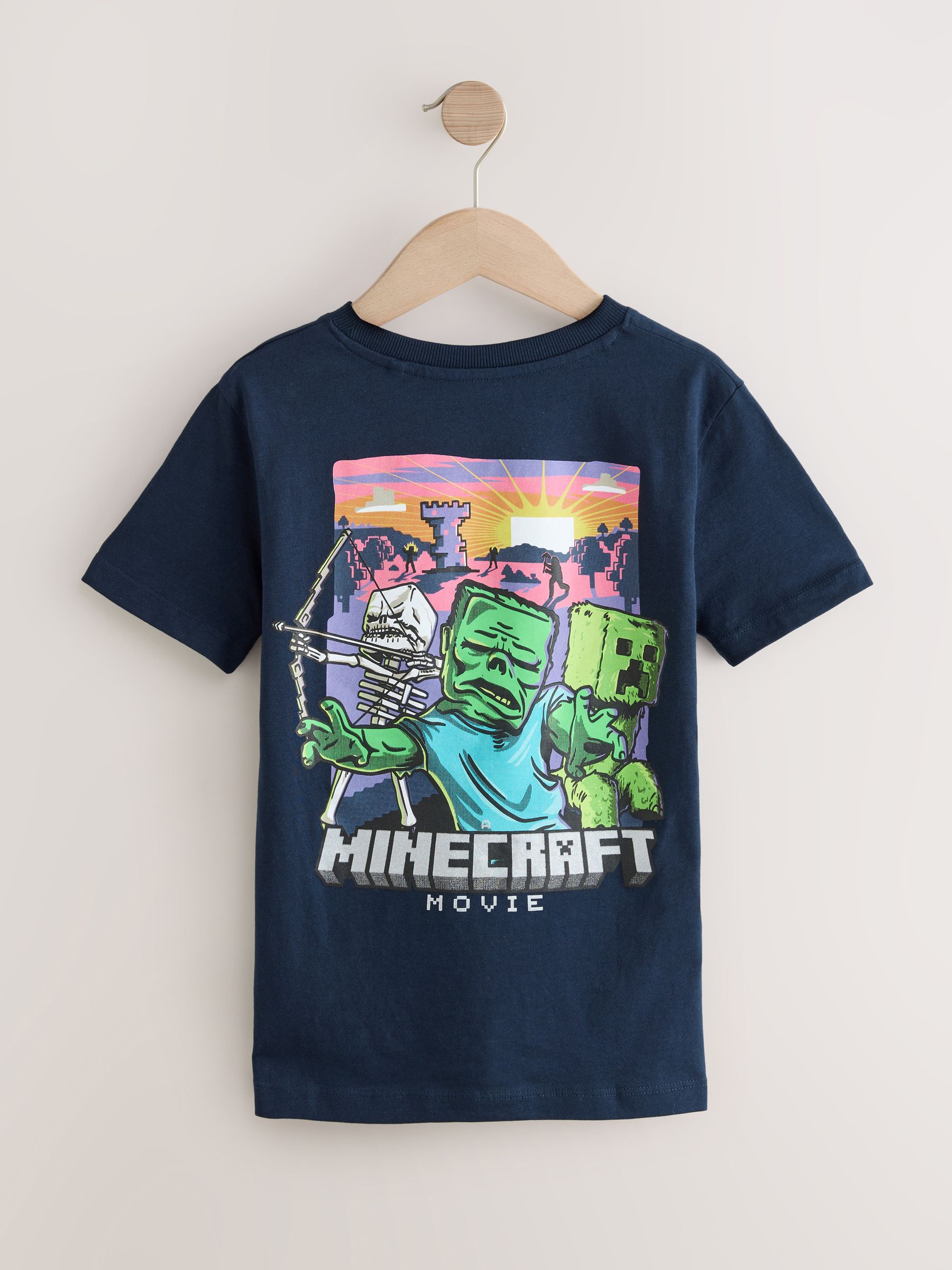 Buy Navy Blue Licensed Minecraft T-Shirt (3-16yrs) from the Next UK ...