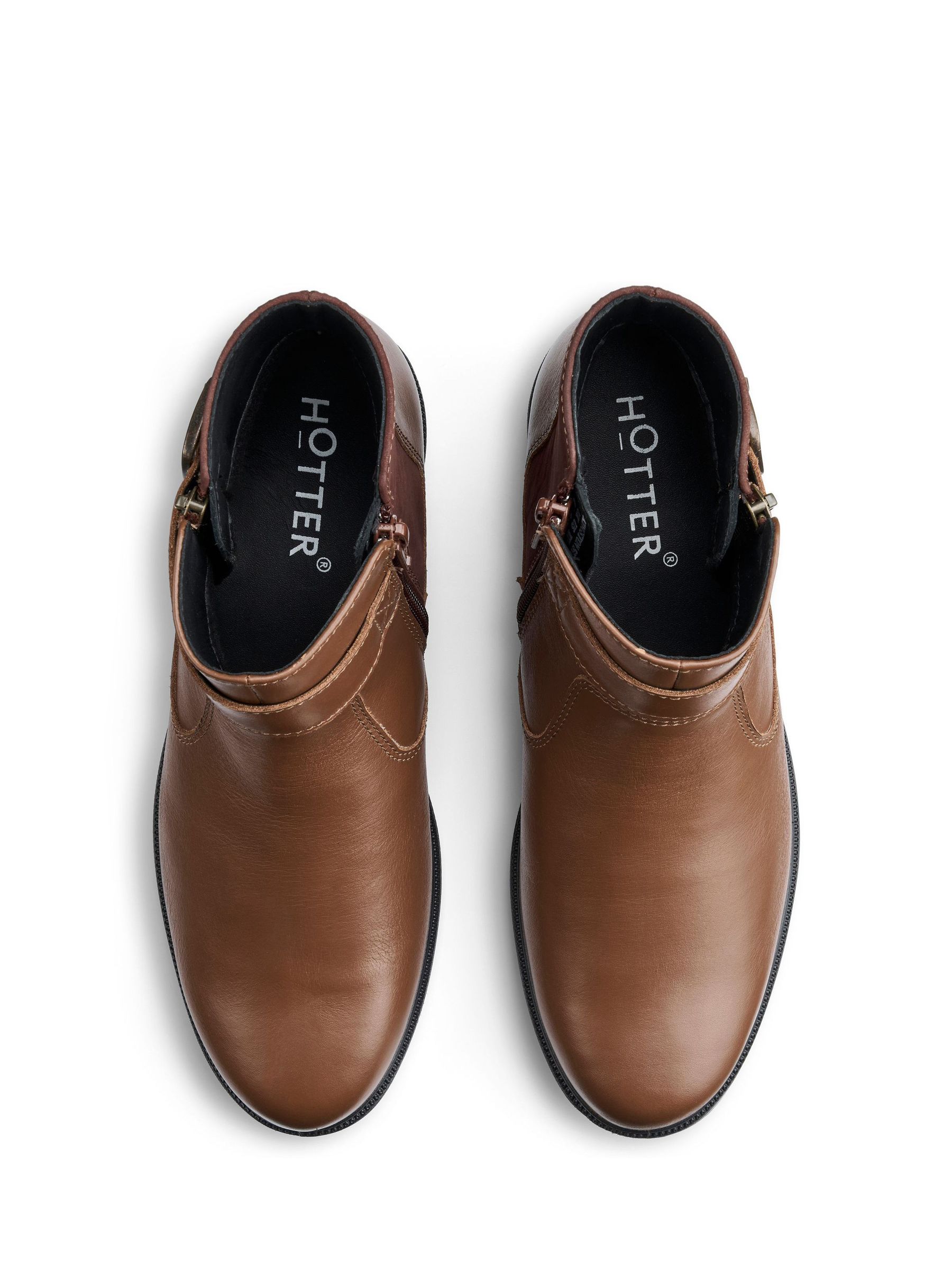 Buy Hotter Brown Regular Fit Kingston Zip Boots from the Next UK online ...