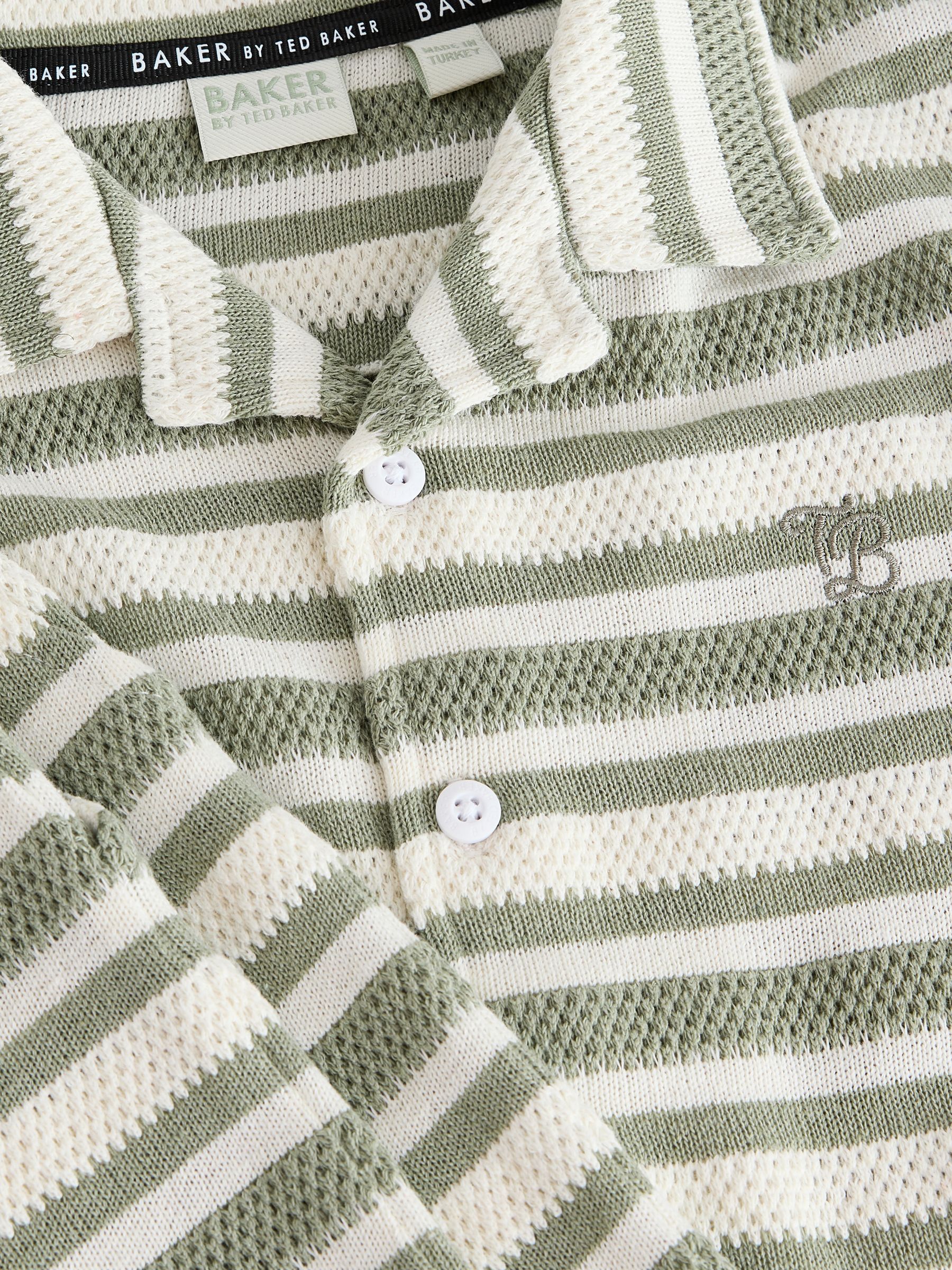 Buy Baker by Ted Baker Green Stripe Textured Shirt And Shorts Set from ...