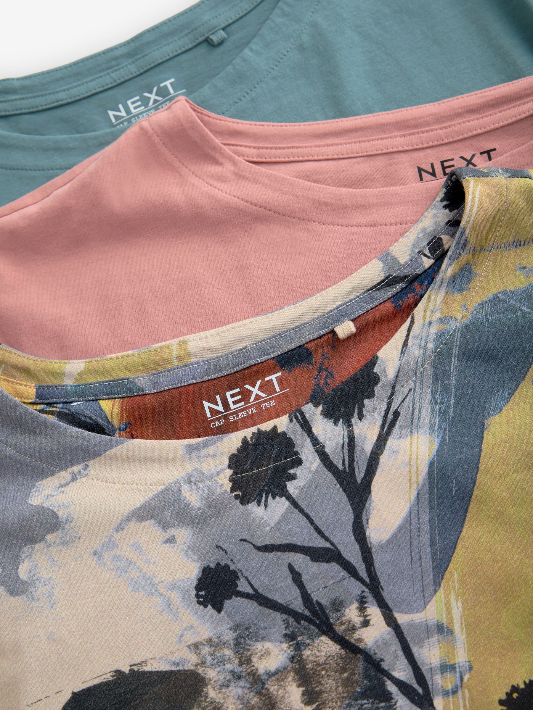 Buy Pink Cap Sleeve 100% Cotton T-Shirts 3 Pack from the Next UK online shop