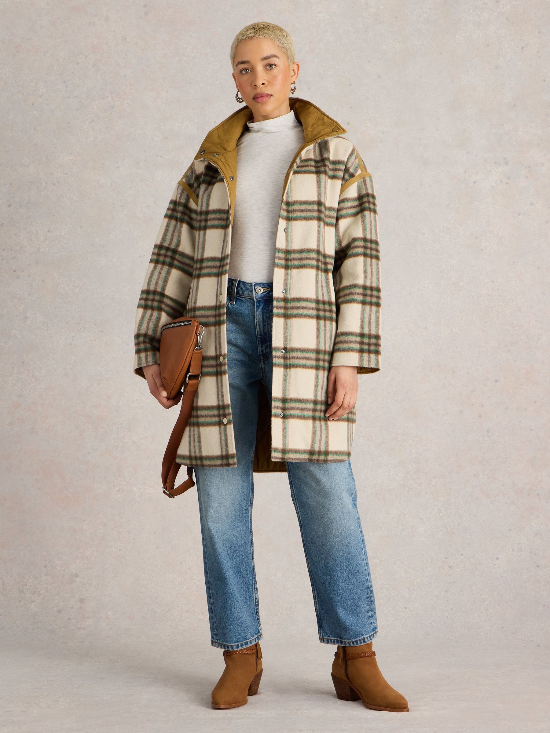 Buy White Stuff White Marlowe Reversible Check Coat from the Next UK ...