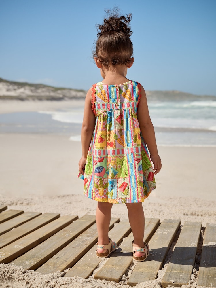 Buy Multi Print - Ric Rac 100% Cotton Sleeveless Summer Dress (3mths ...