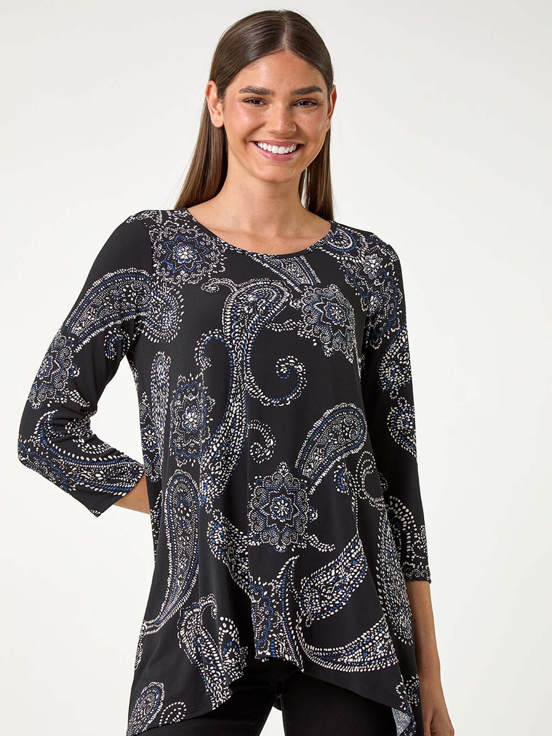 Buy Roman Blue Paisley Print Stretch Tunic from the Next UK online shop