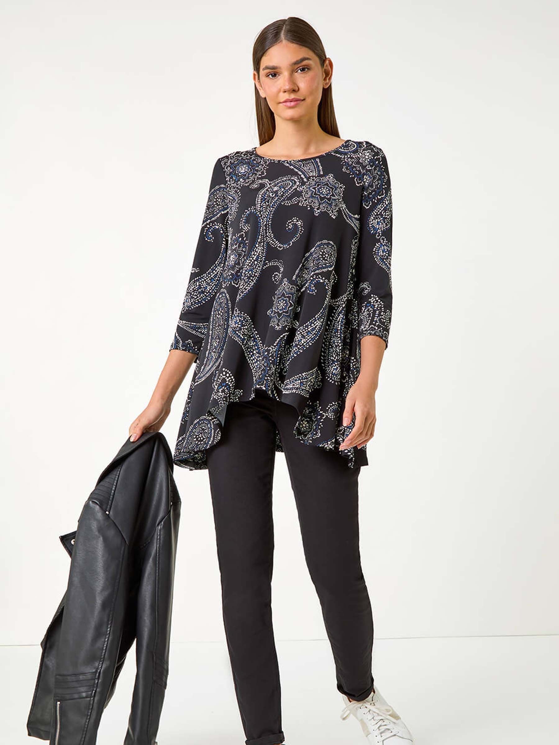 Buy Roman Blue Paisley Print Stretch Tunic from the Next UK online shop