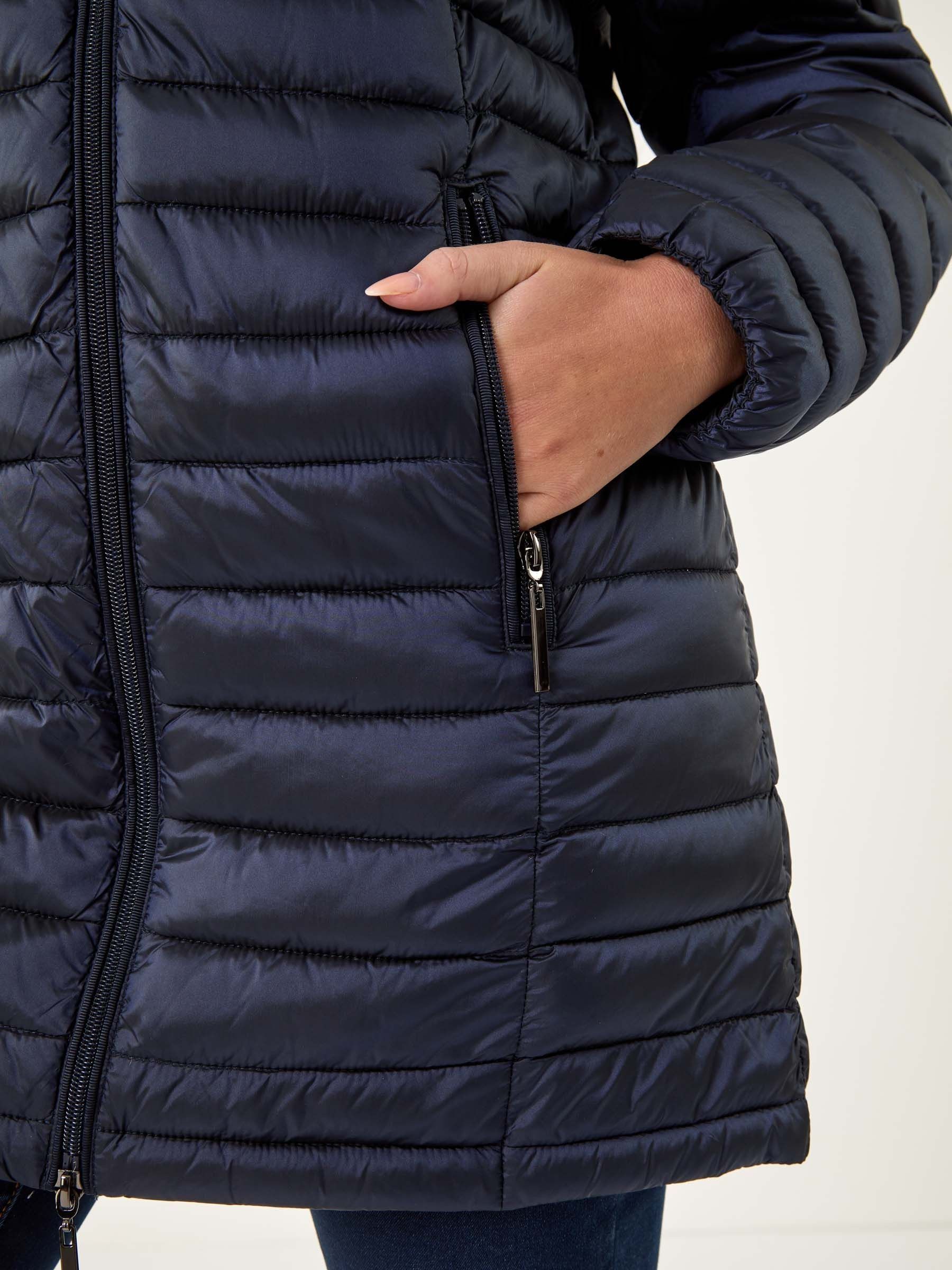 Buy Roman Blue Petite Metallic Finish Quilted Puffer Coat from the Next ...