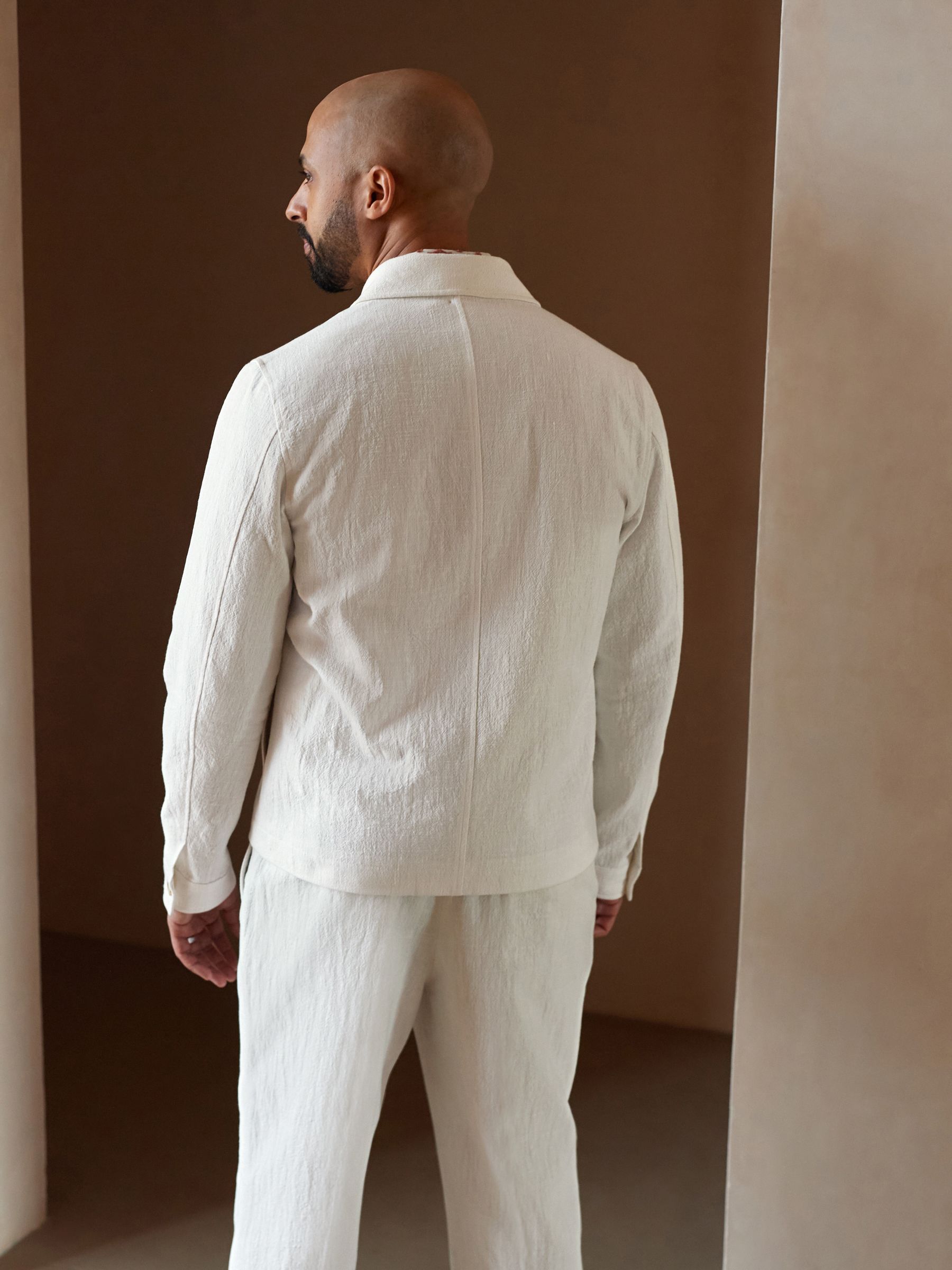 Buy White Smart Linen Look Shacket from the Next UK online shop