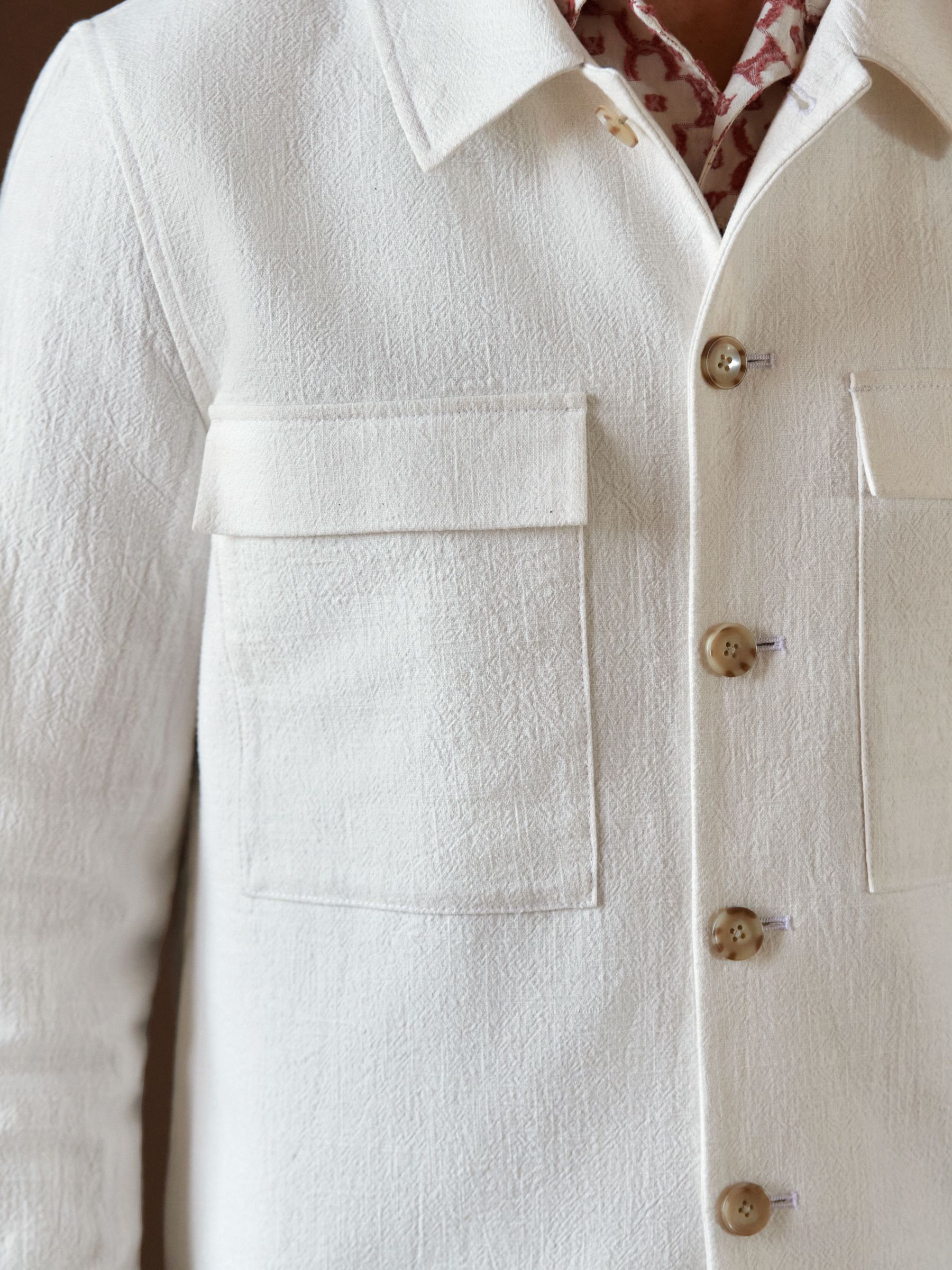 Buy White Smart Linen Look Shacket from the Next UK online shop
