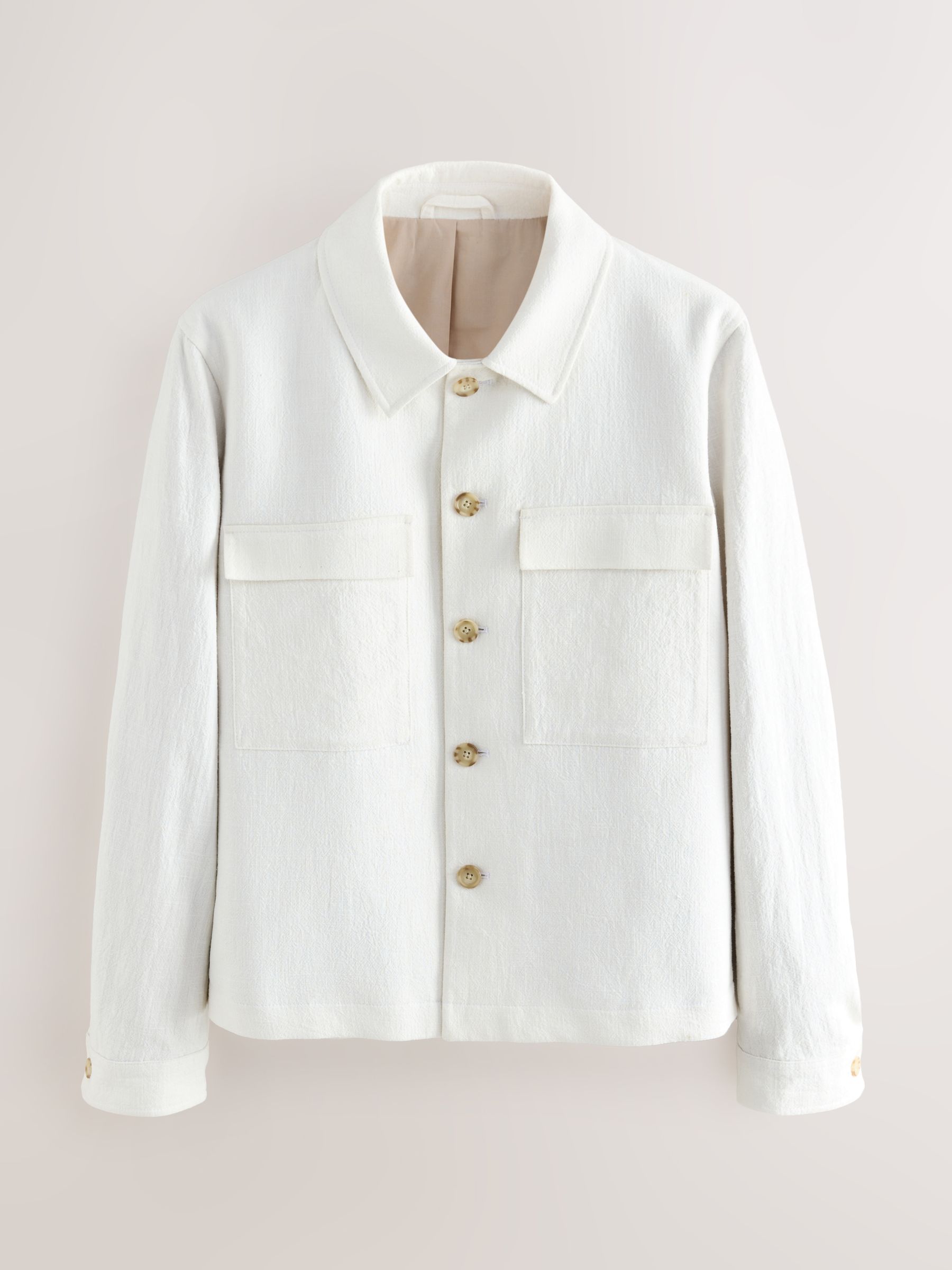 Buy White Smart Linen Look Shacket from the Next UK online shop