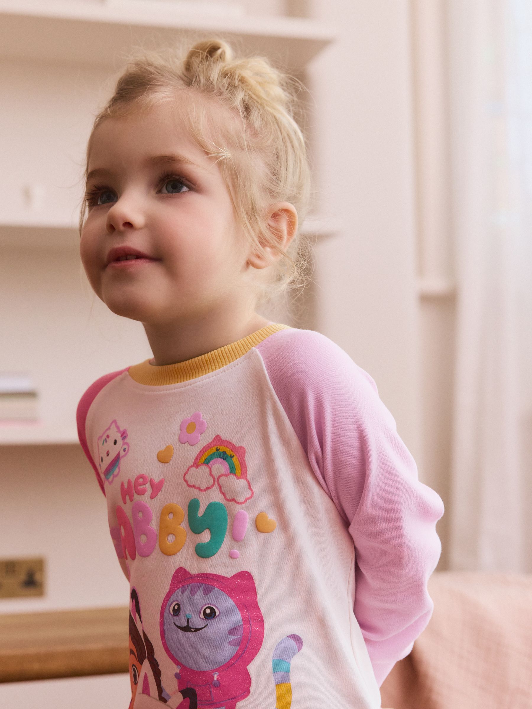 Buy Pink 100% Cotton Gabbys Dollhouse Long Sleeved Snuggle Pyjamas ...