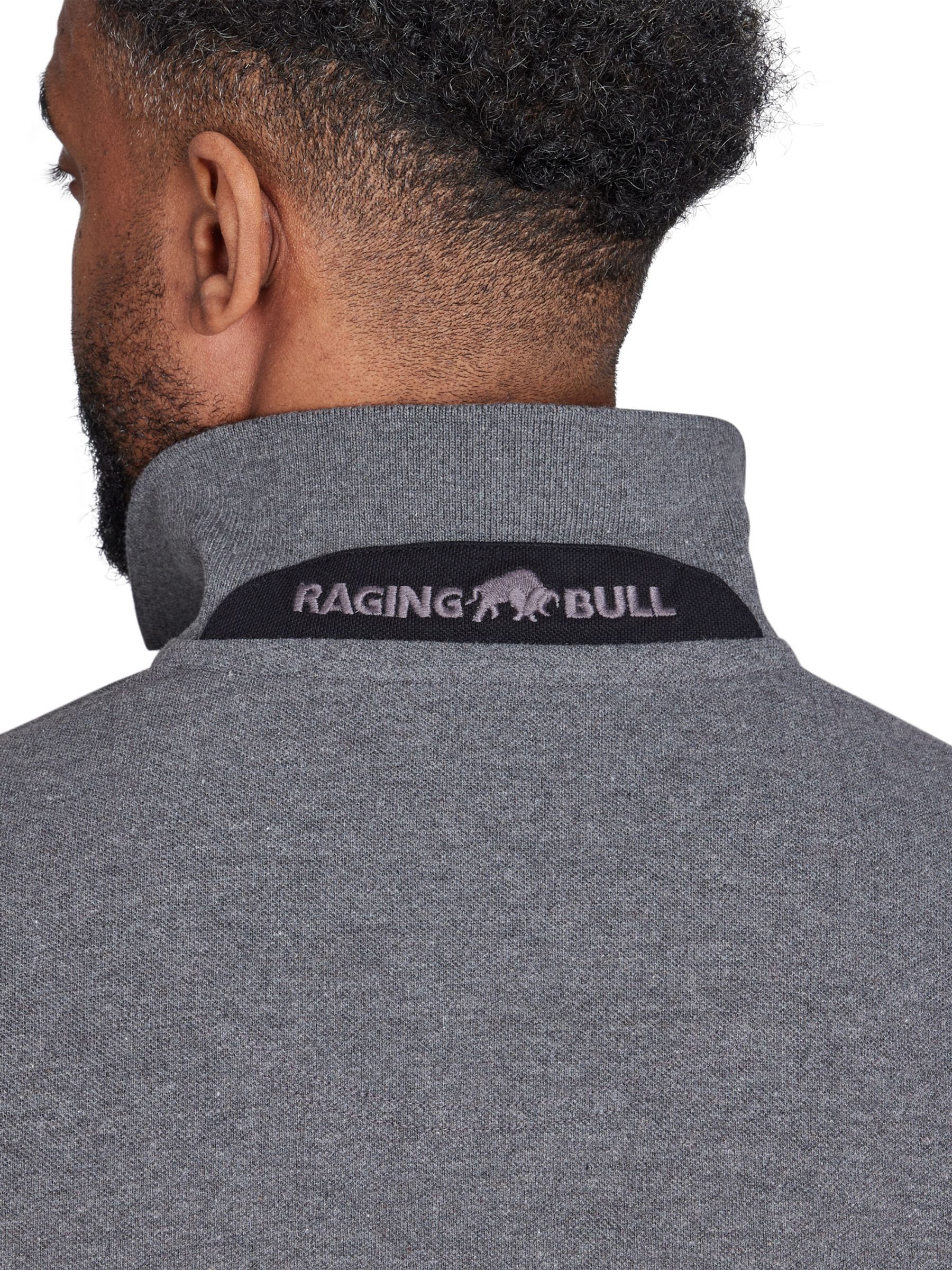 Buy Raging Bull Grey Long Sleeve Classic Patch Pique Polo Shirt from ...