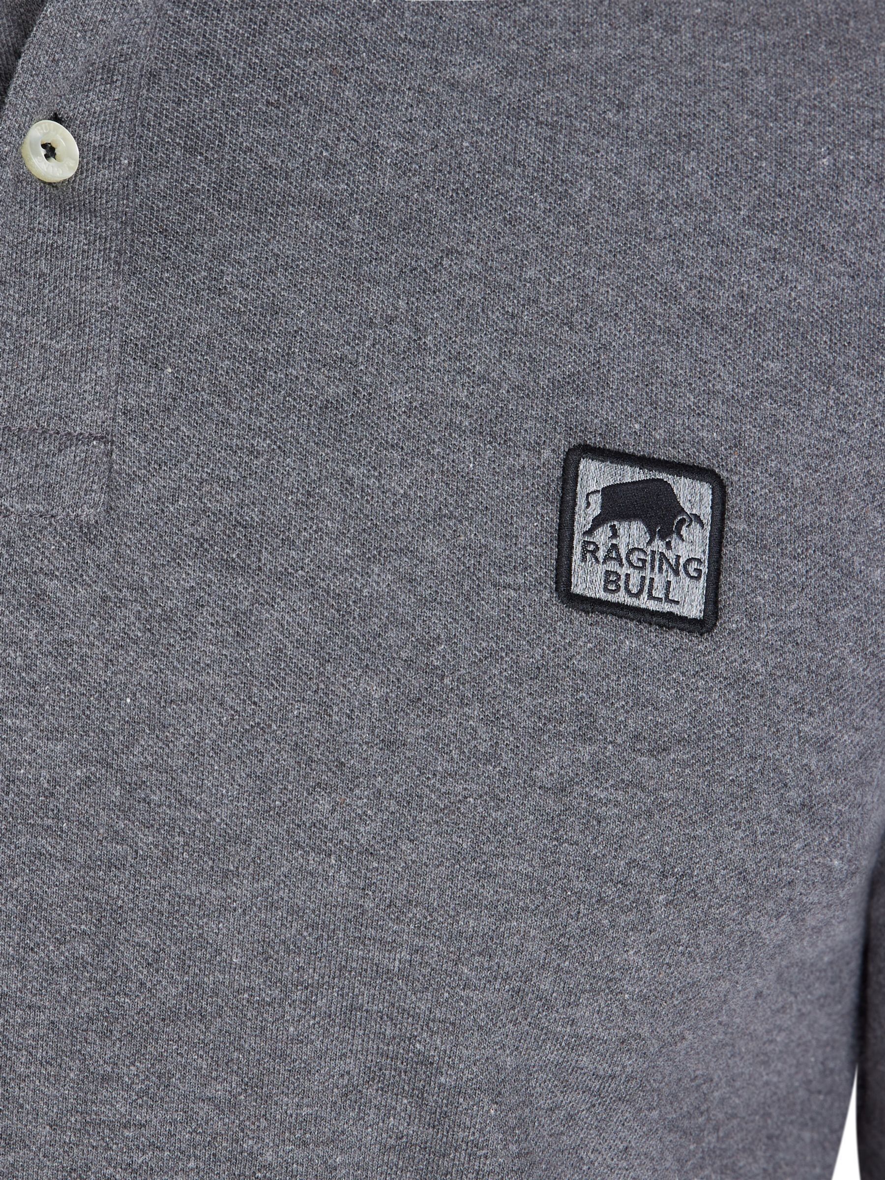 Buy Raging Bull Grey Long Sleeve Classic Patch Pique Polo Shirt from ...