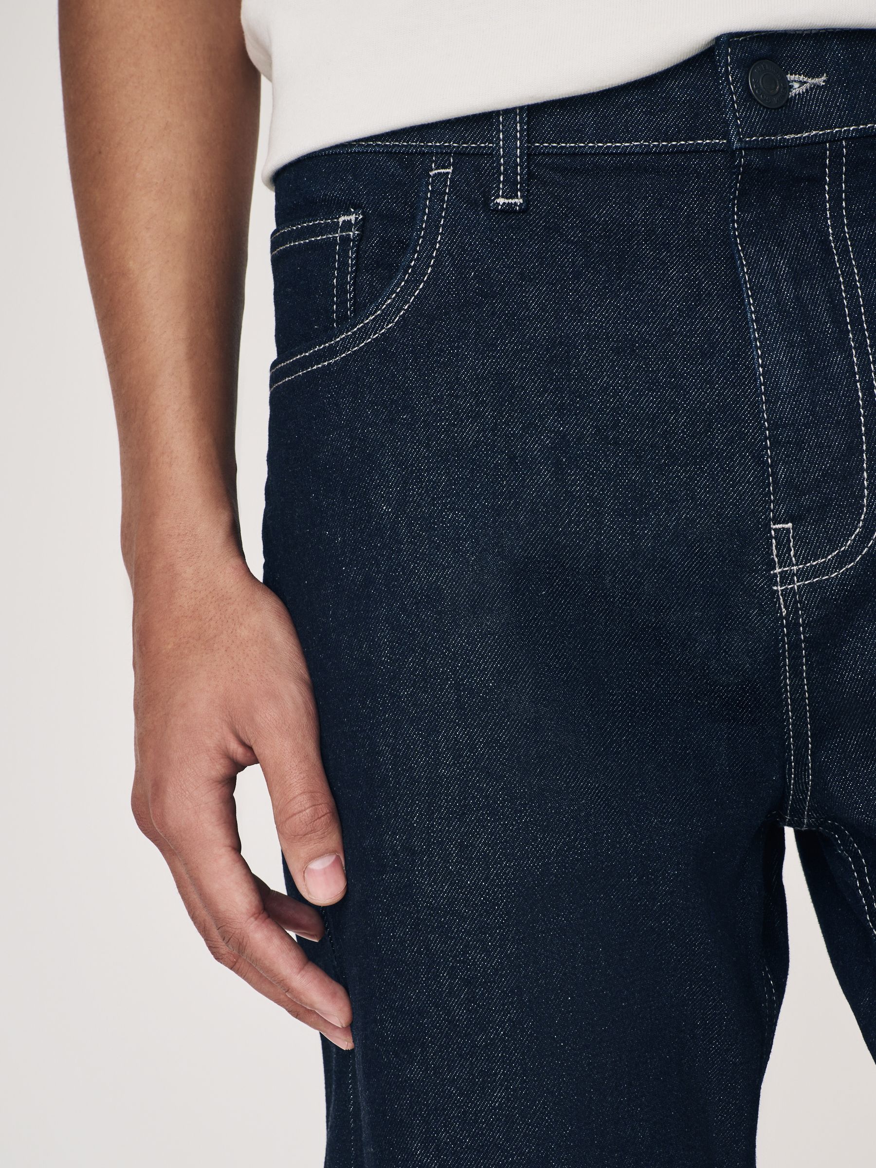 Buy Dark Indigo Rinse Straight Fit Vintage Wash Denim Jeans from the ...