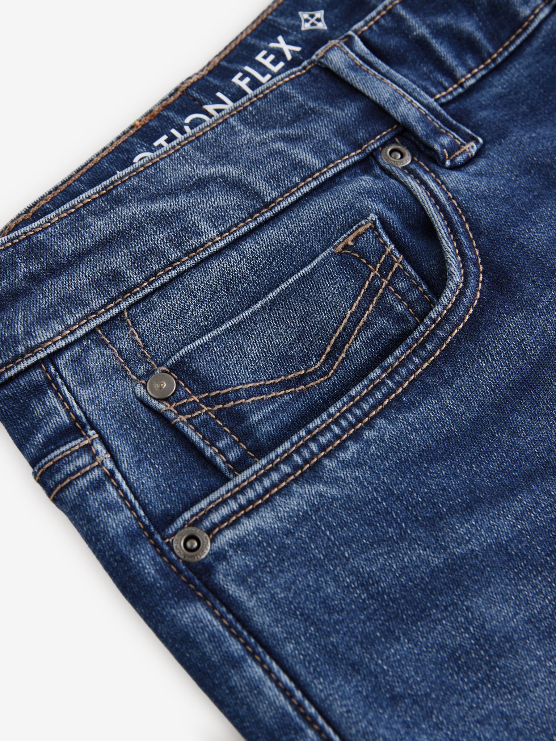 Buy Blue Straight Fit Lightweight Motion Flex Denim Jeans from the Next ...