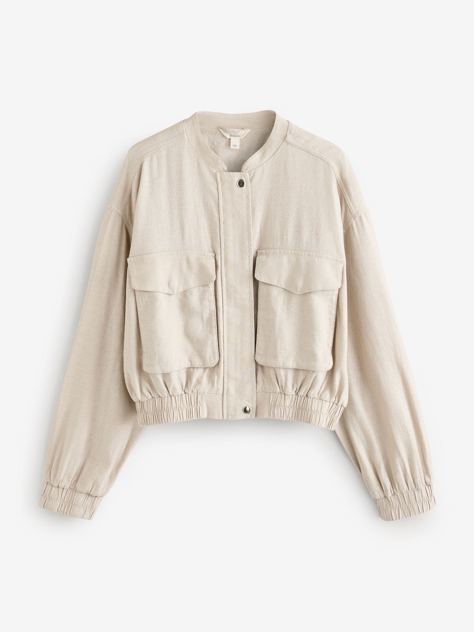 Buy Neutral Linen Blend Bomber Jacket from the Next UK online shop