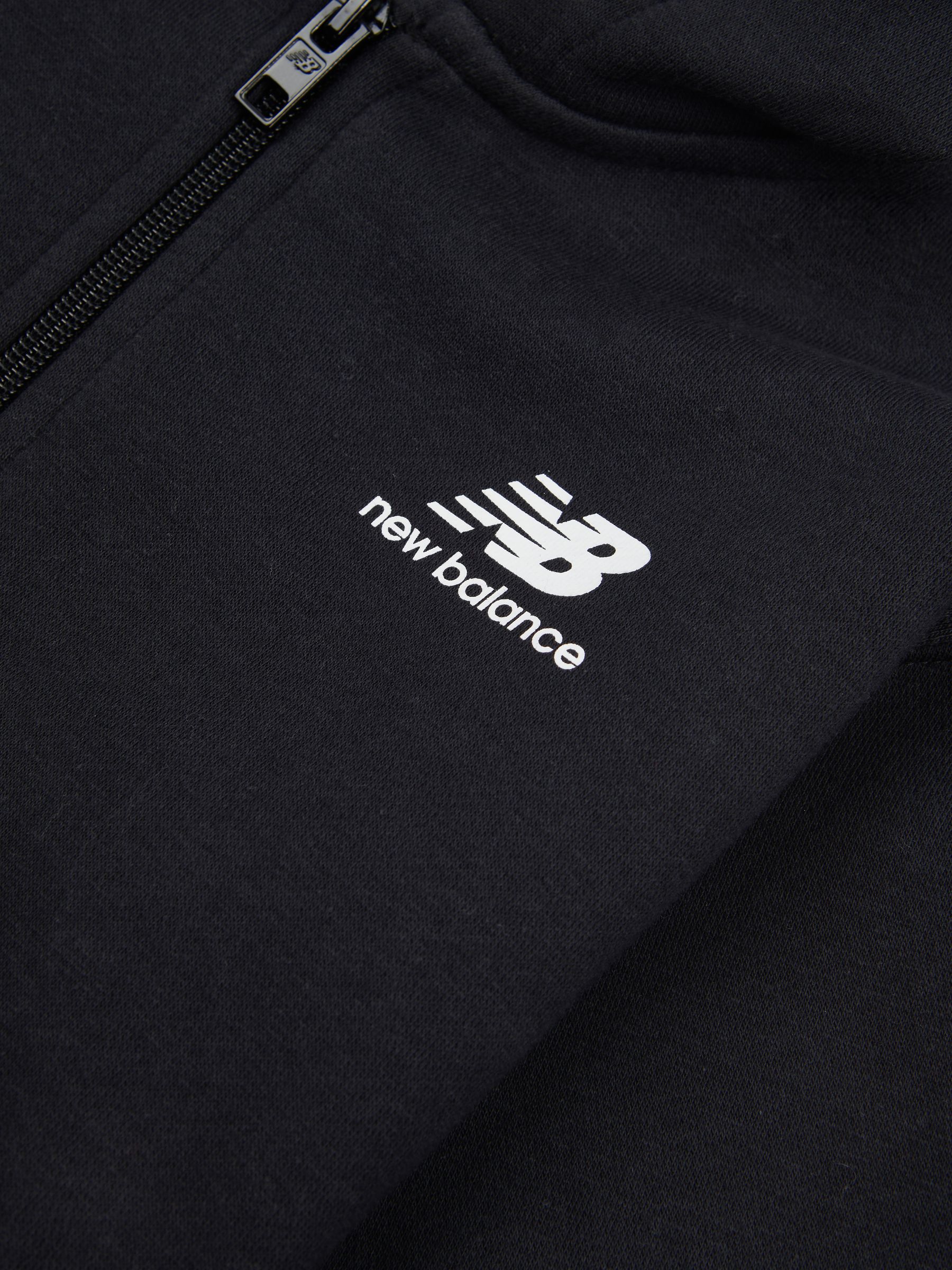 Buy New Balance Black Brush Back Graphic Print Zip Hoodie from the Next ...