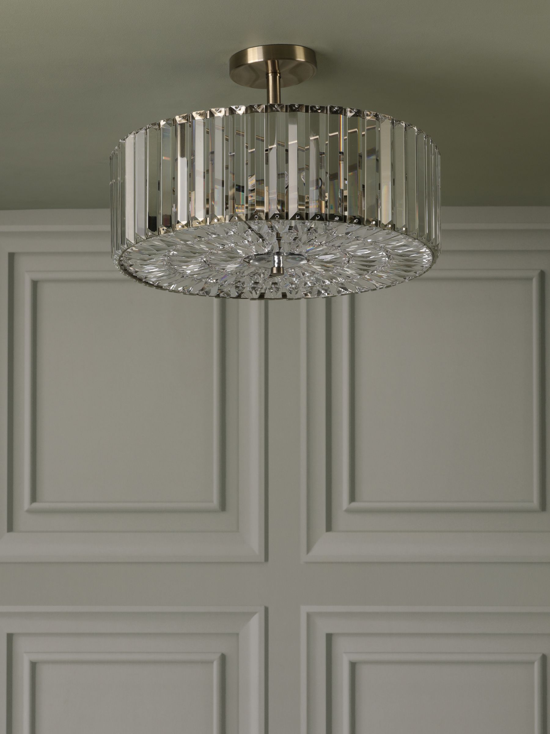 Buy Laura Ashley Antique Brass Fernhurst Semi Flush 4 Light Ceiling ...