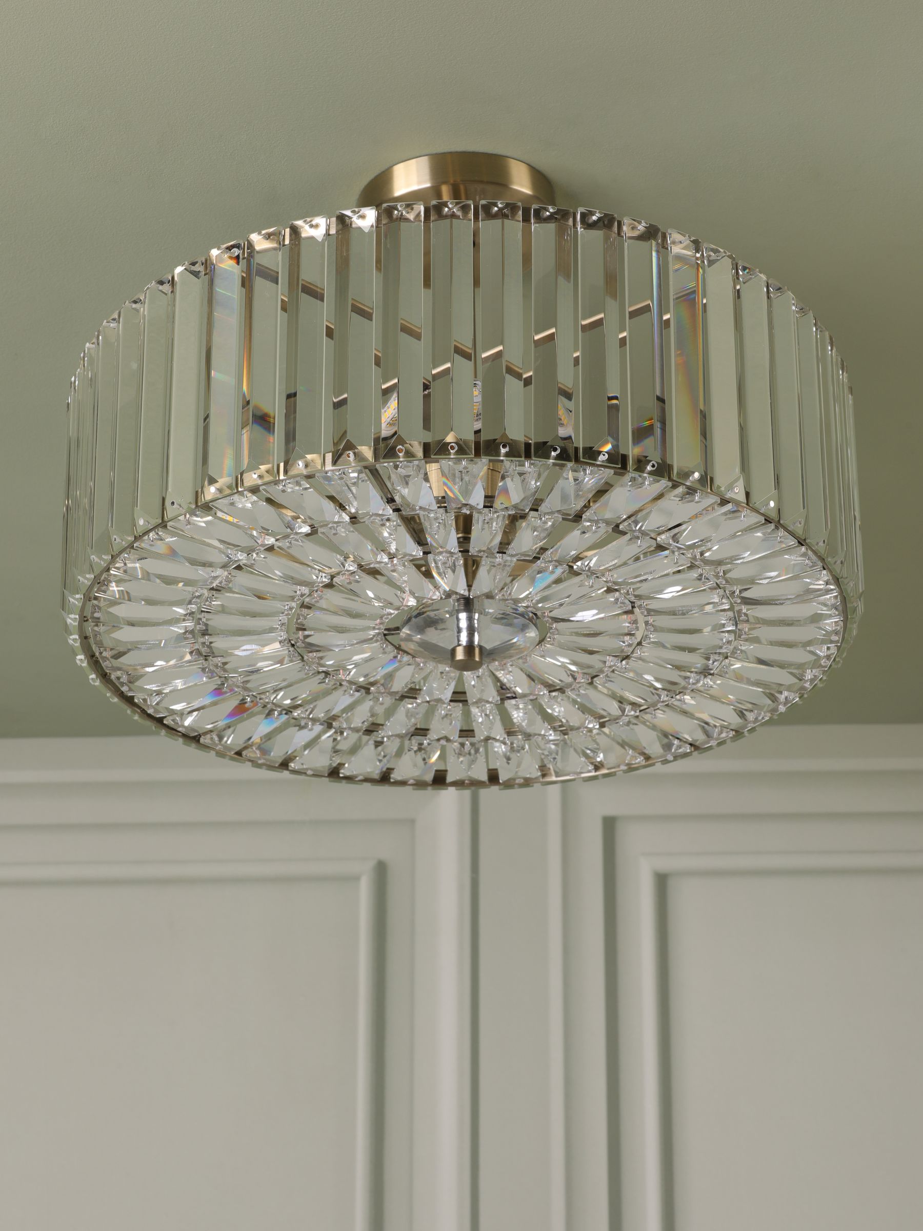 Buy Laura Ashley Antique Brass Fernhurst Semi Flush 4 Light Ceiling ...