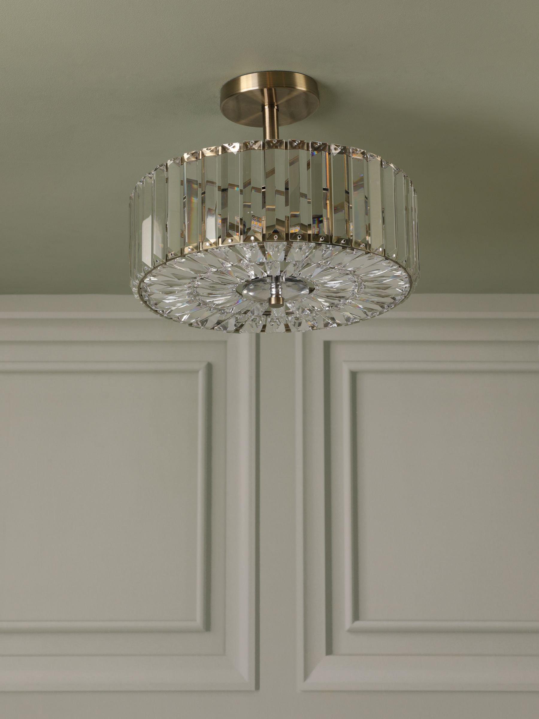 Buy Laura Ashley Antique Brass Fernhurst 3 Light Flush Ceiling 3 Light ...