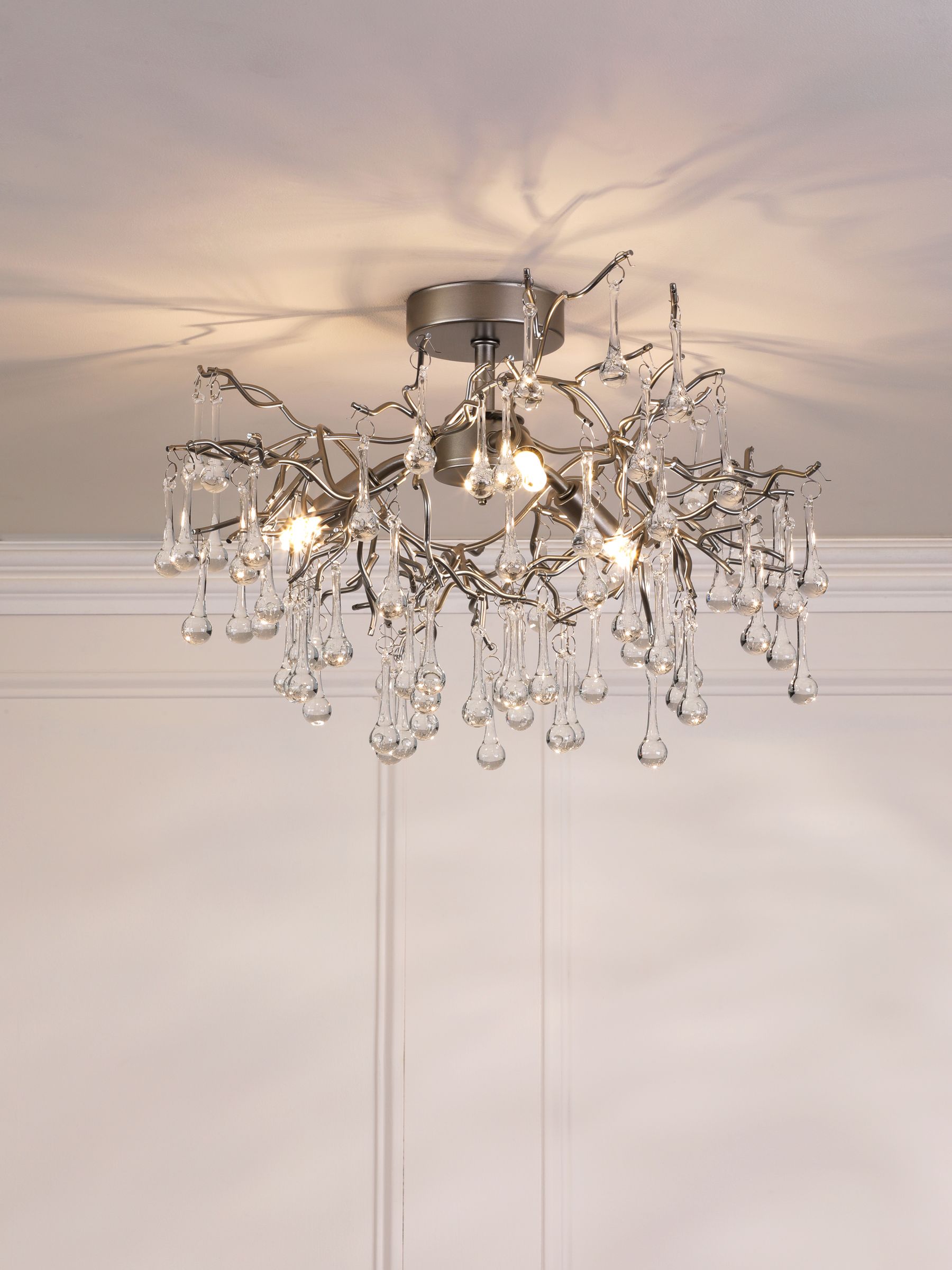Buy Laura Ashley Pewter Willow Crystal Ceiling Light from the Next UK ...