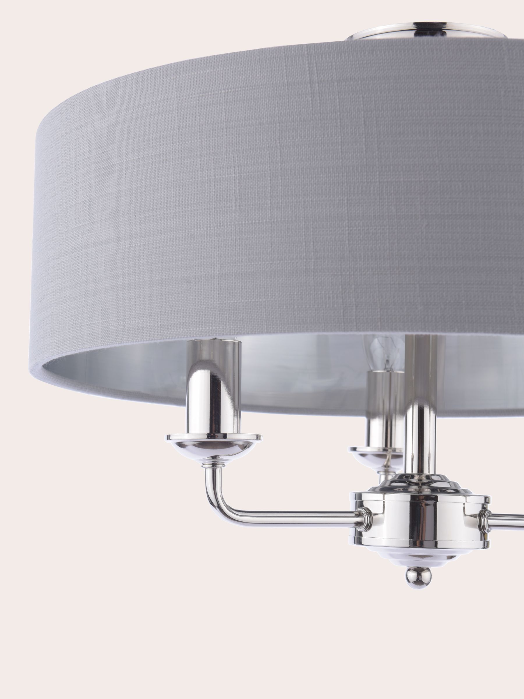 Buy Laura Ashley Charcoal Sorrento 3 Arm Semi-Flush Ceiling Light from ...