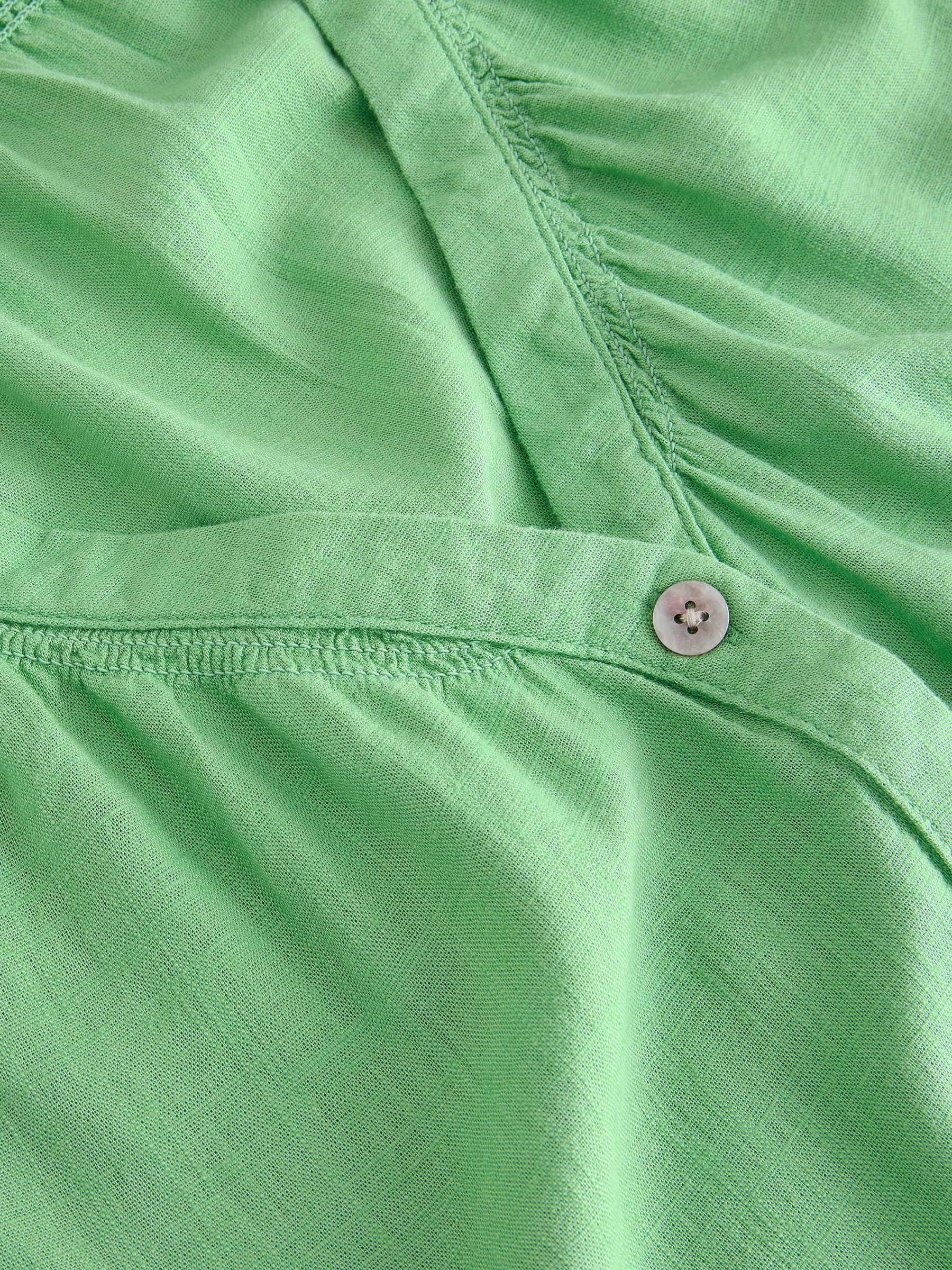 Buy Green Button Down Ruffle Sleeve Top With Linen from Next Ireland