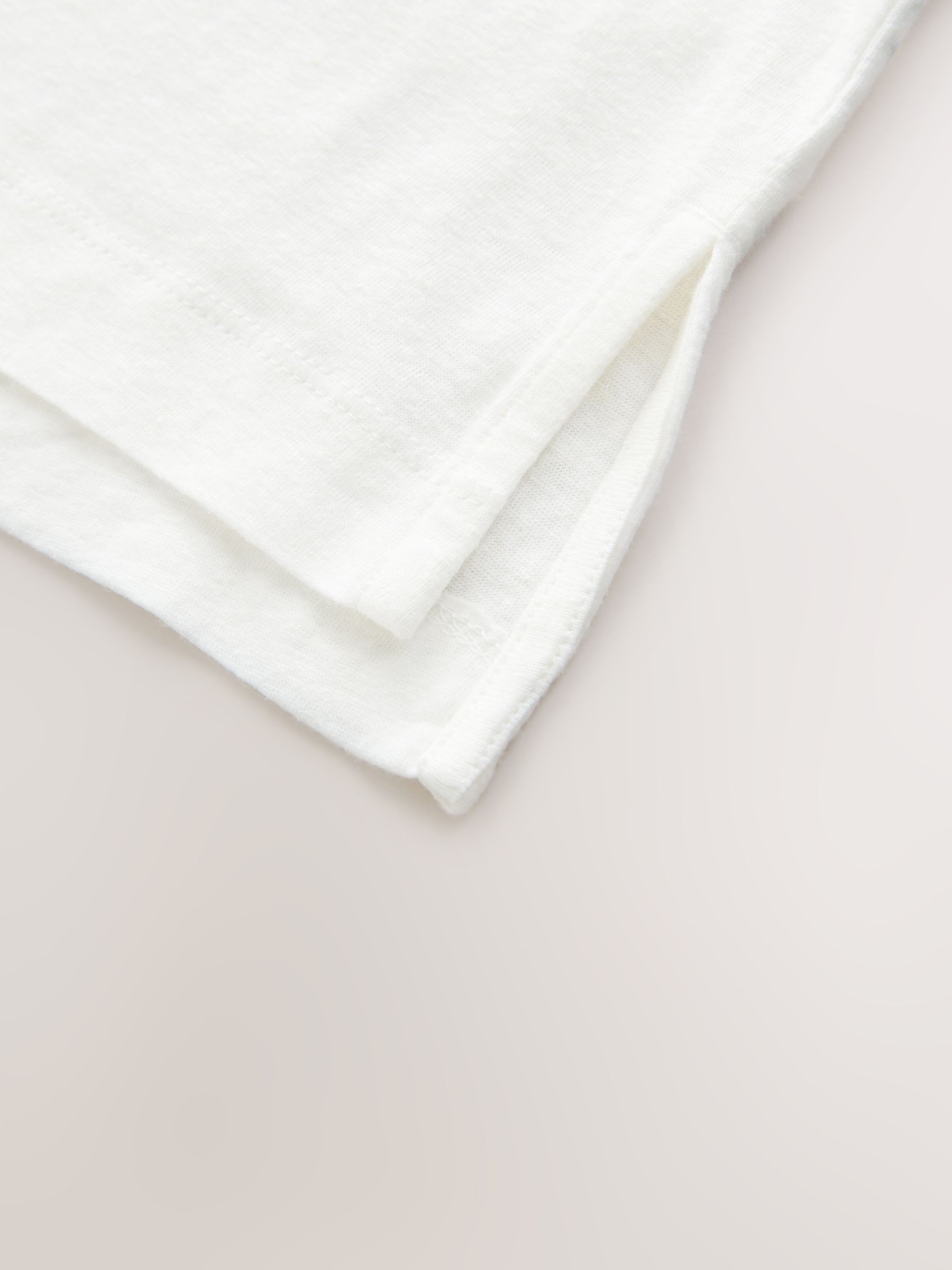 Buy Ecru Linen Modal Blend Soft Touch Scoop Neck T-Shirt from the Next ...