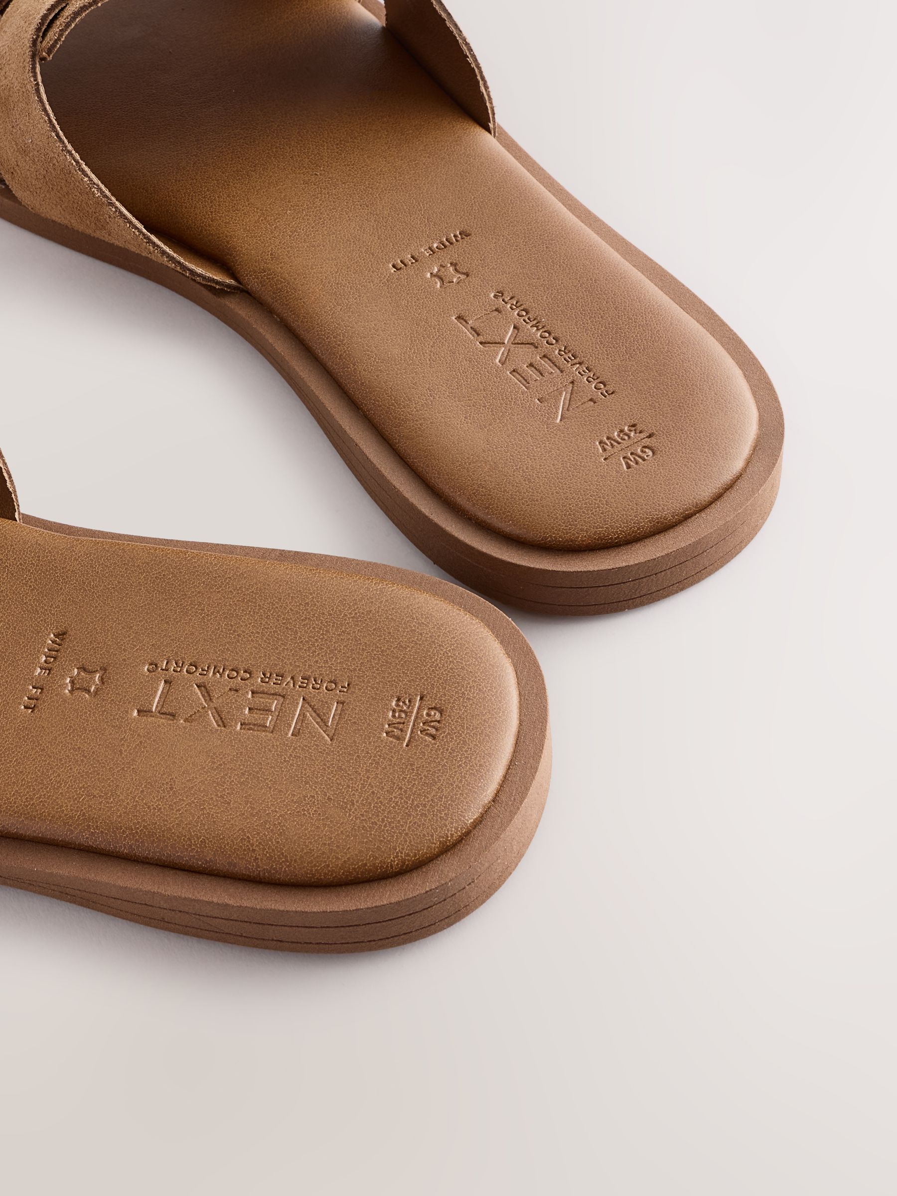 Buy Tan Brown Standard/Wide Fit Slot Mule Sandals from the Next UK ...