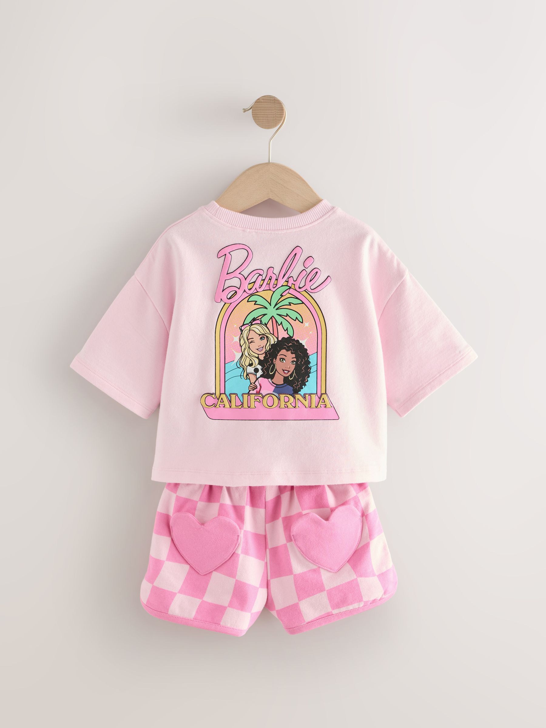 Buy Pink 100% Cotton Barbie Top & Shorts Set (3mths-7yrs) from the Next ...