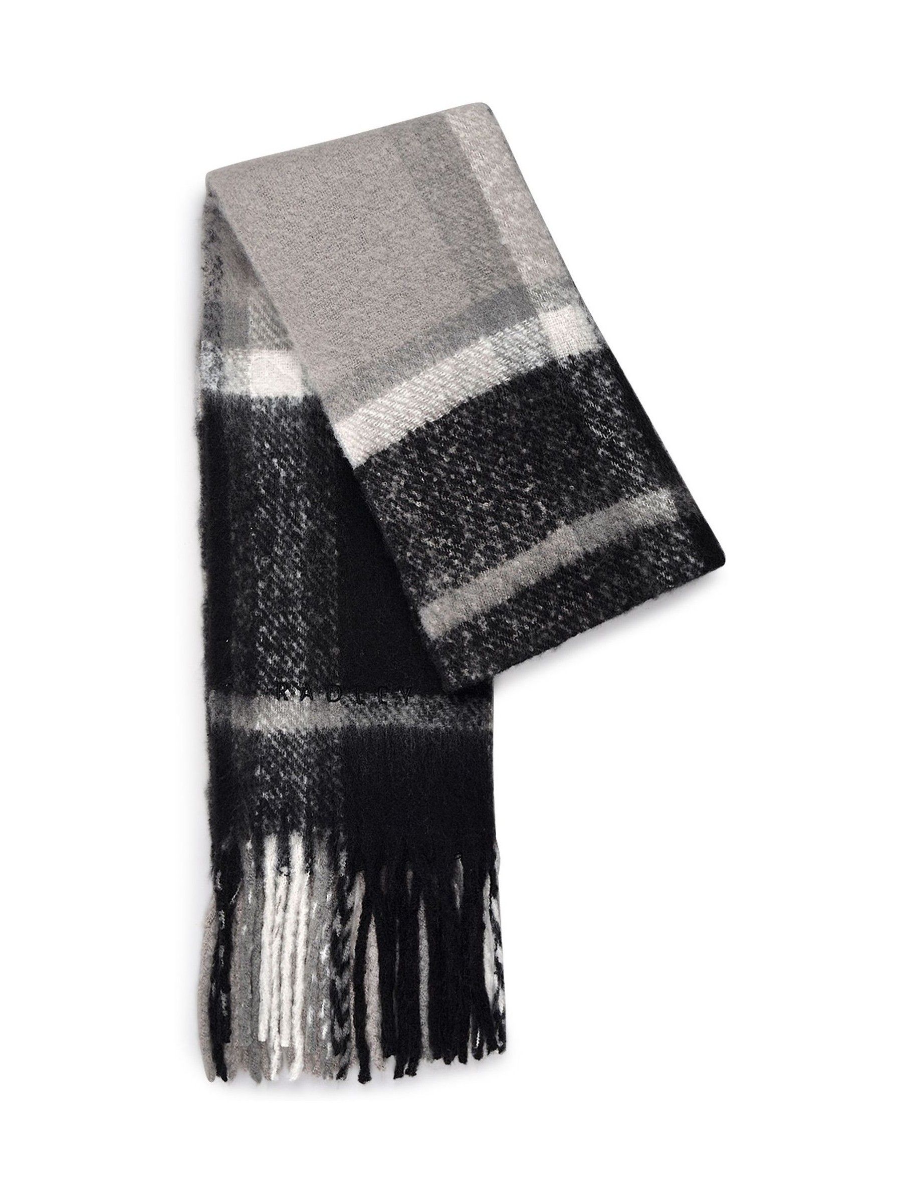 Buy Radley London Fluffy Check Black Winter Scarf from the Next UK ...