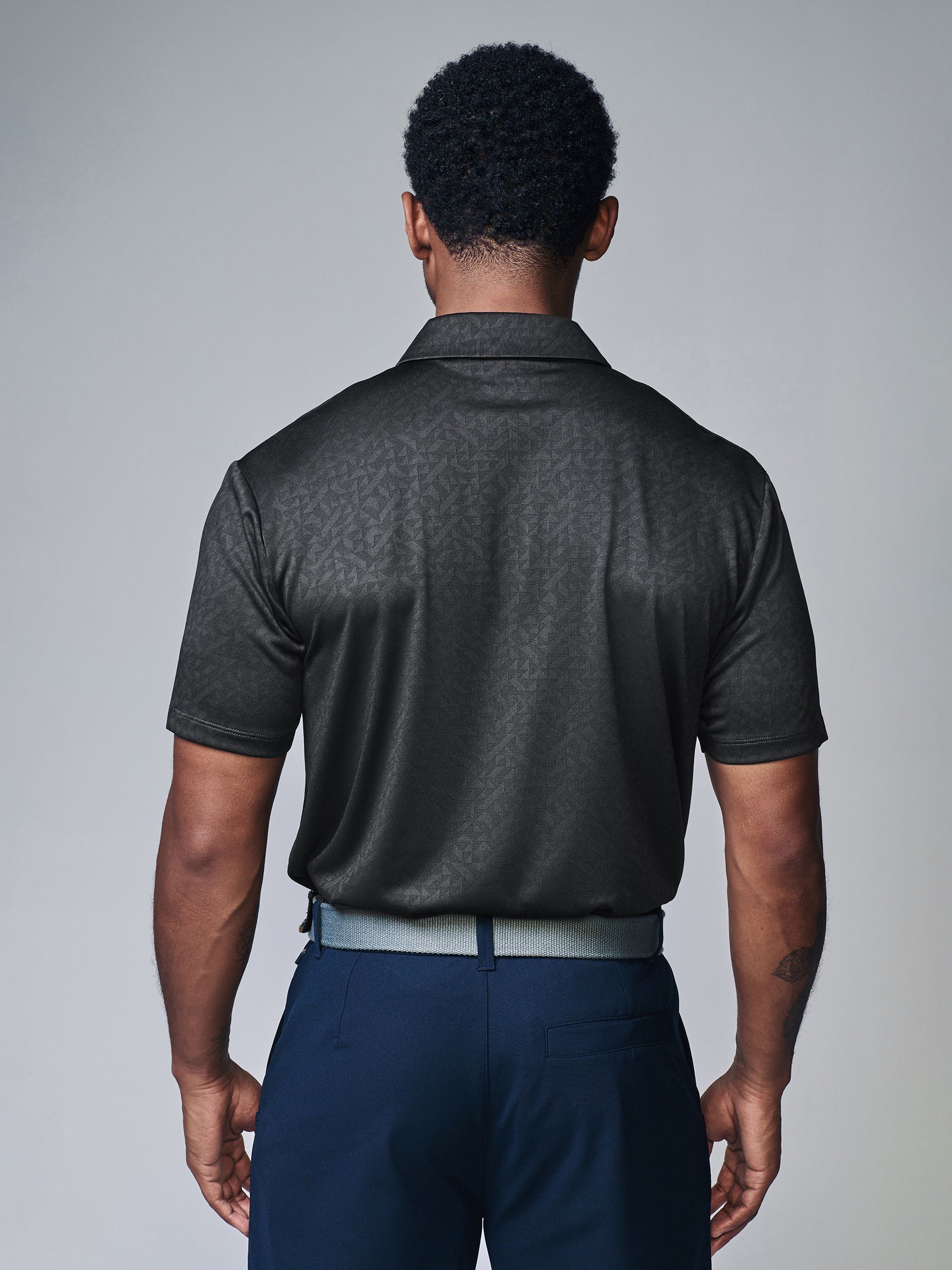 Buy Slate Grey Active Jacquard Golf Polo Shirt from the Next UK online shop