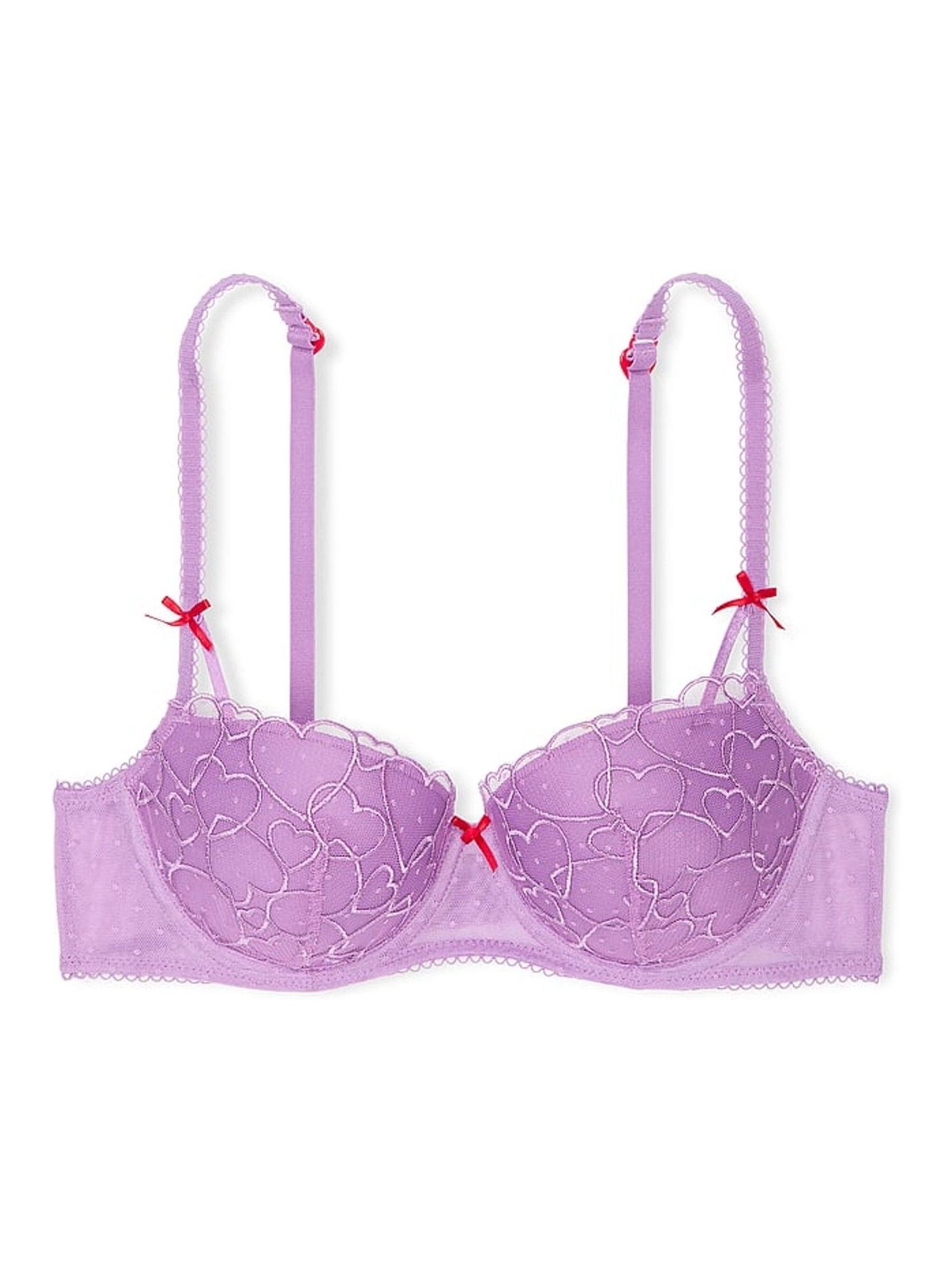 Buy Victoria's Secret PINK Grape Taffy Purple Push Up Heart Embroidery ...