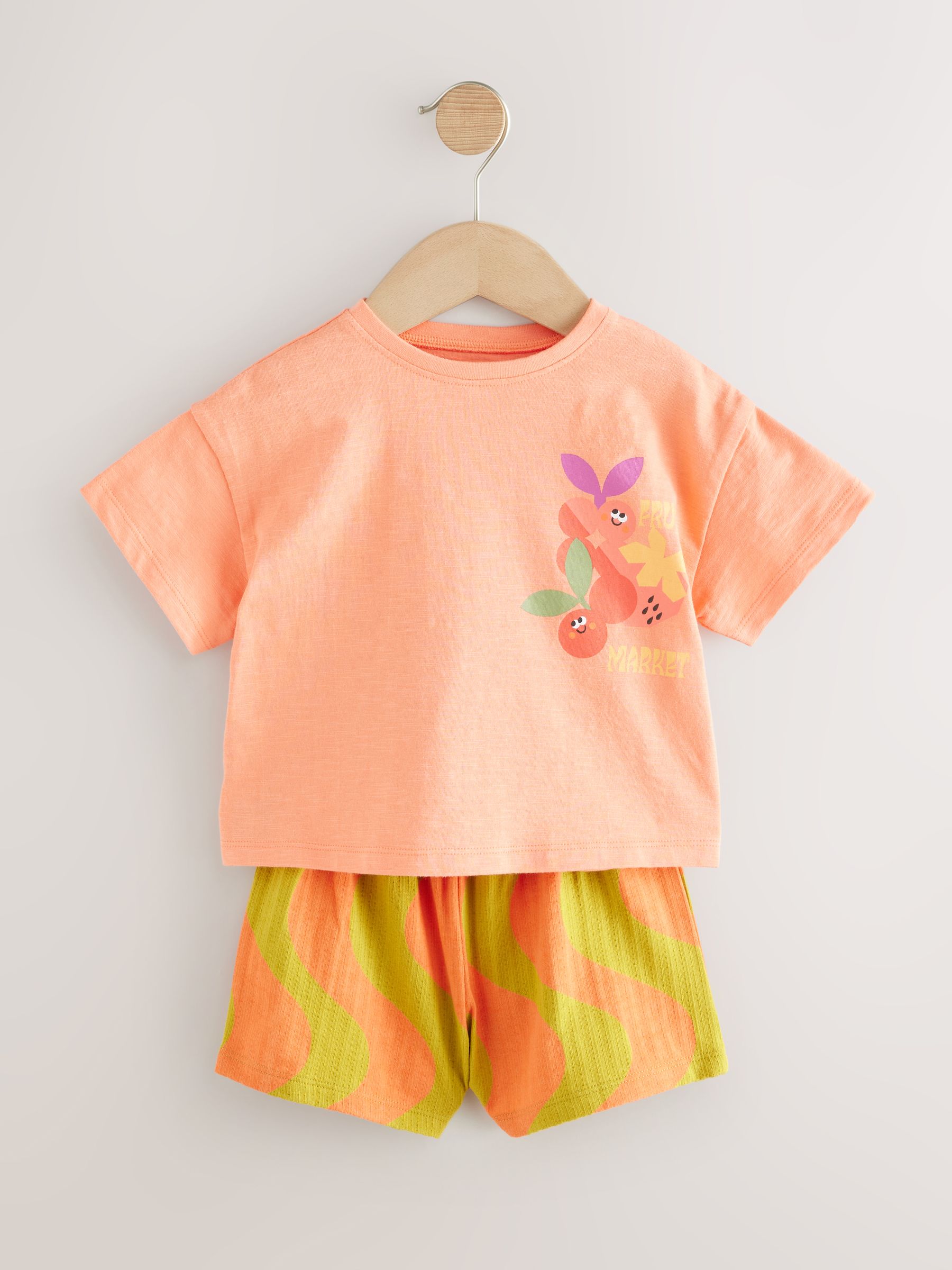 Buy Orange Cherry Short Sleeve T-Shirt and Shorts Set (3mths-7yrs) from ...