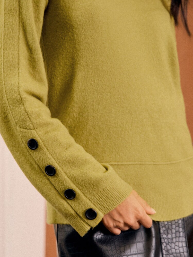 Buy Love & Roses Green Premium With Wool High Neck Jumper from Next ...