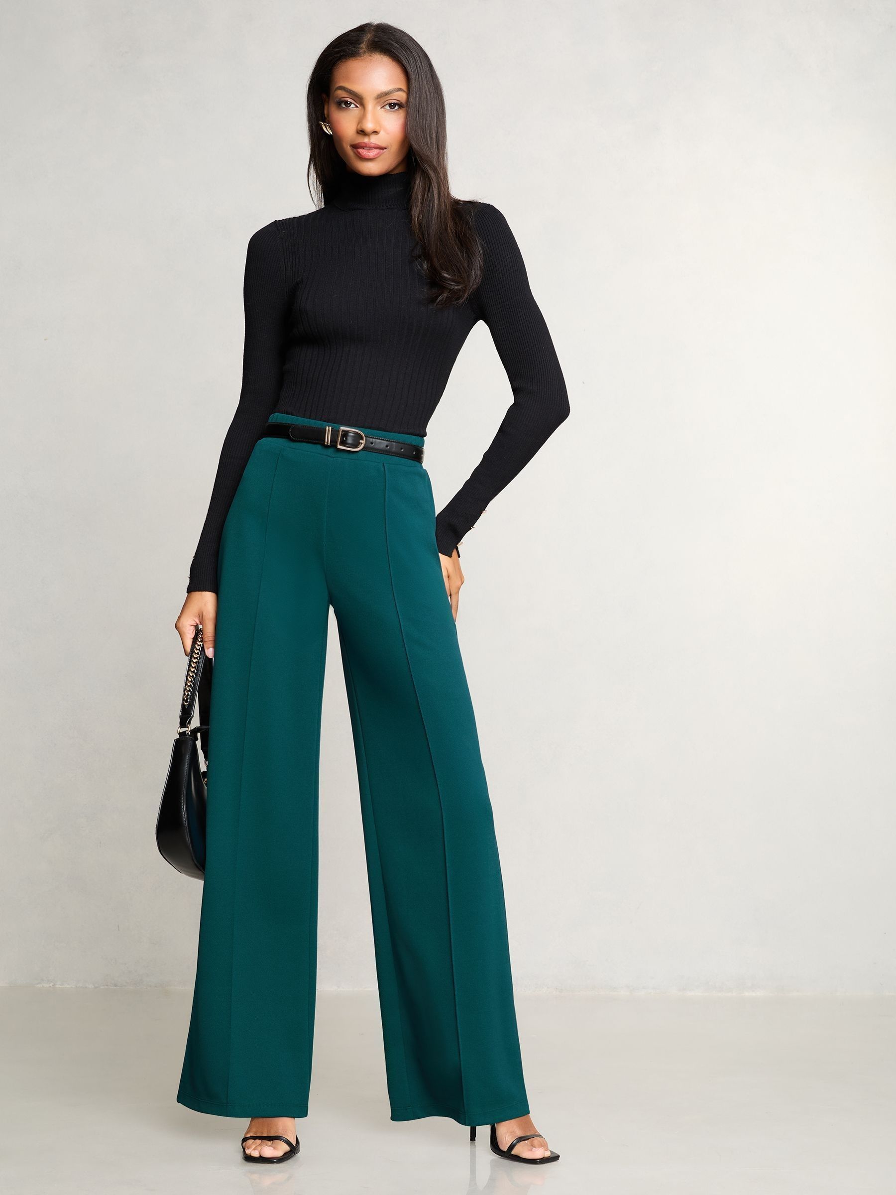 Buy Lipsy Teal High Waist Wide Leg Tailored Trousers from Next Qatar