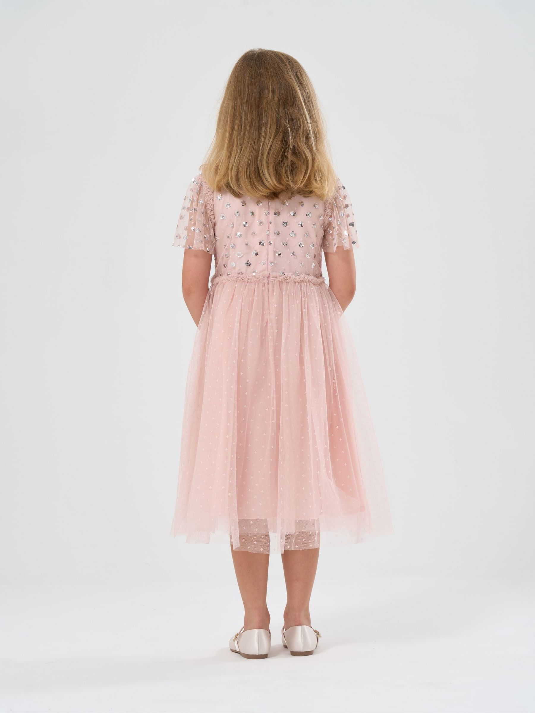 Buy Miss Pink/Lilac Cluster Sequin Waterfall Dress from the Next UK ...