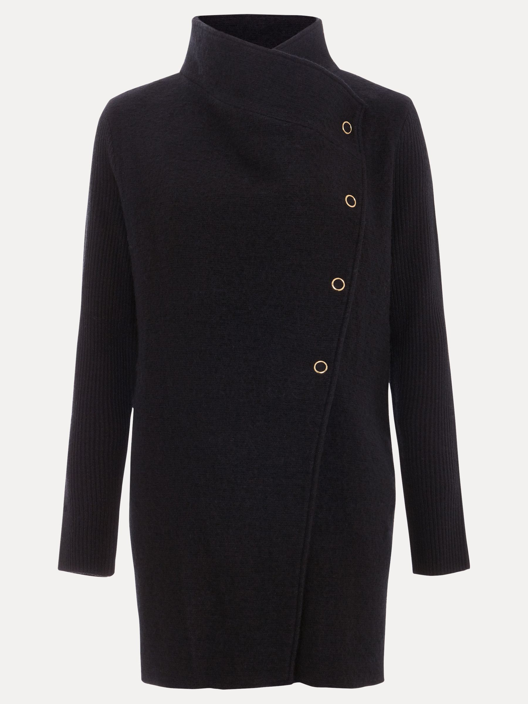 Buy Phase Eight Black Lea Popper Knit Coat from the Next UK online shop