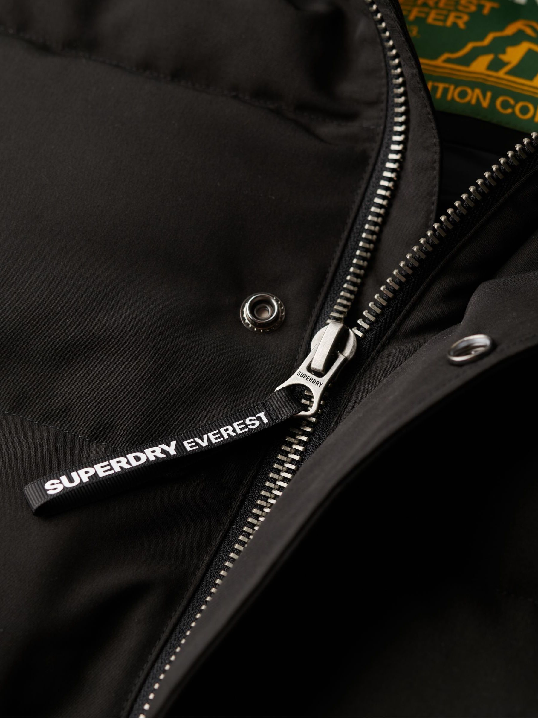 Buy Superdry Black Everest Short Hooded Puffer Jacket from the Next UK ...