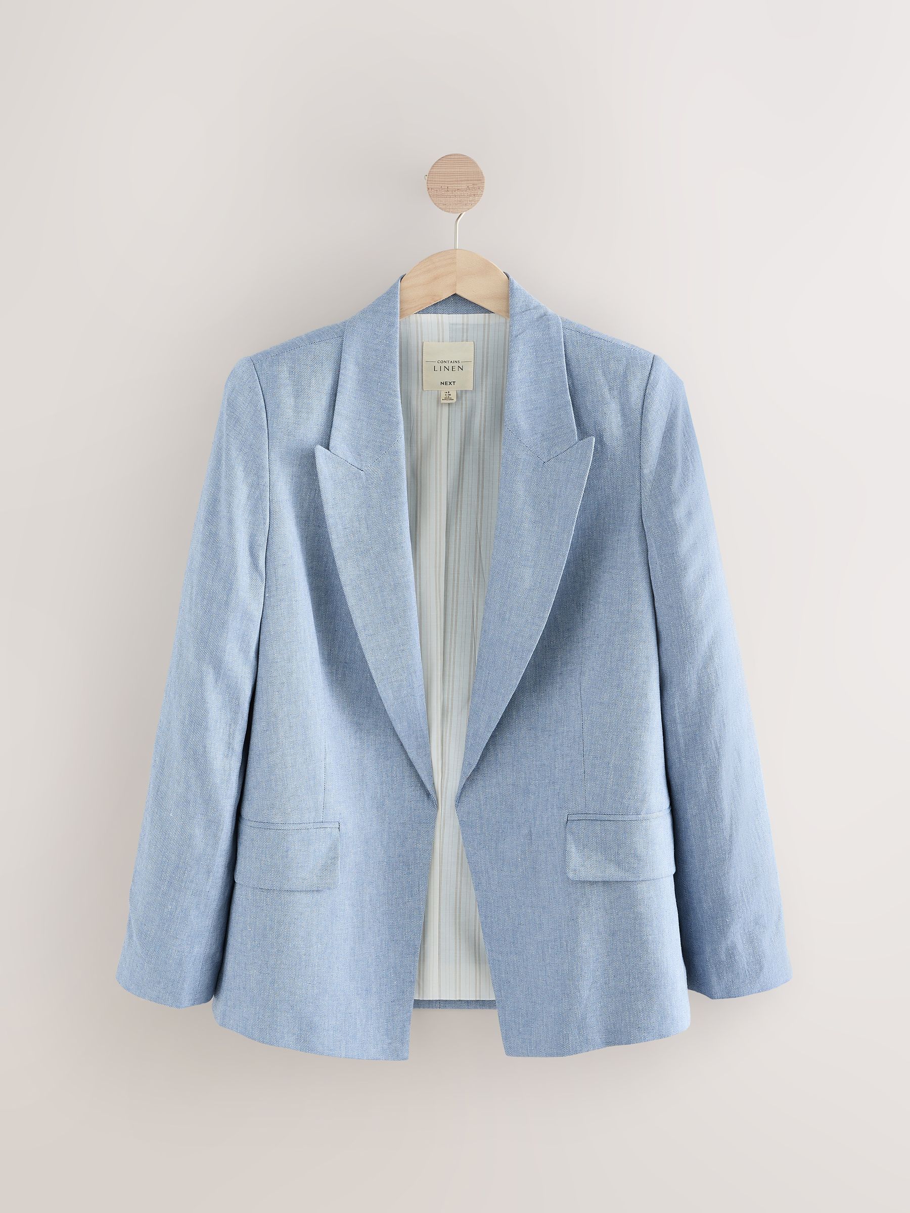 Buy Blue Tailored Blazer with Linen from Next Malta