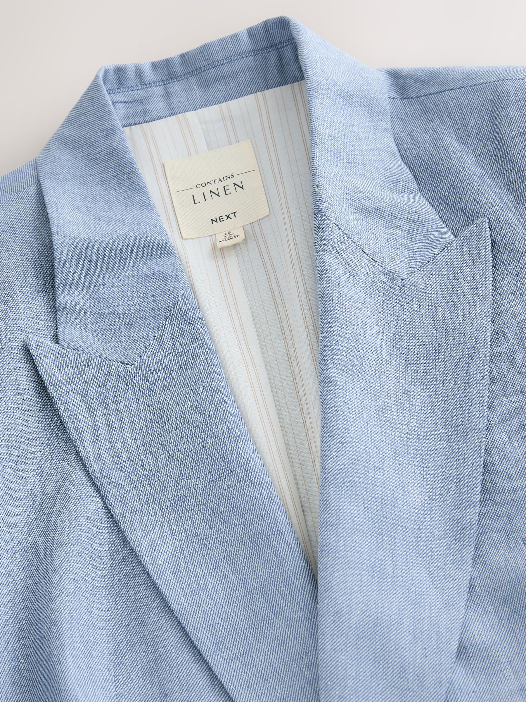 Buy Blue Tailored Blazer with Linen from Next Malta