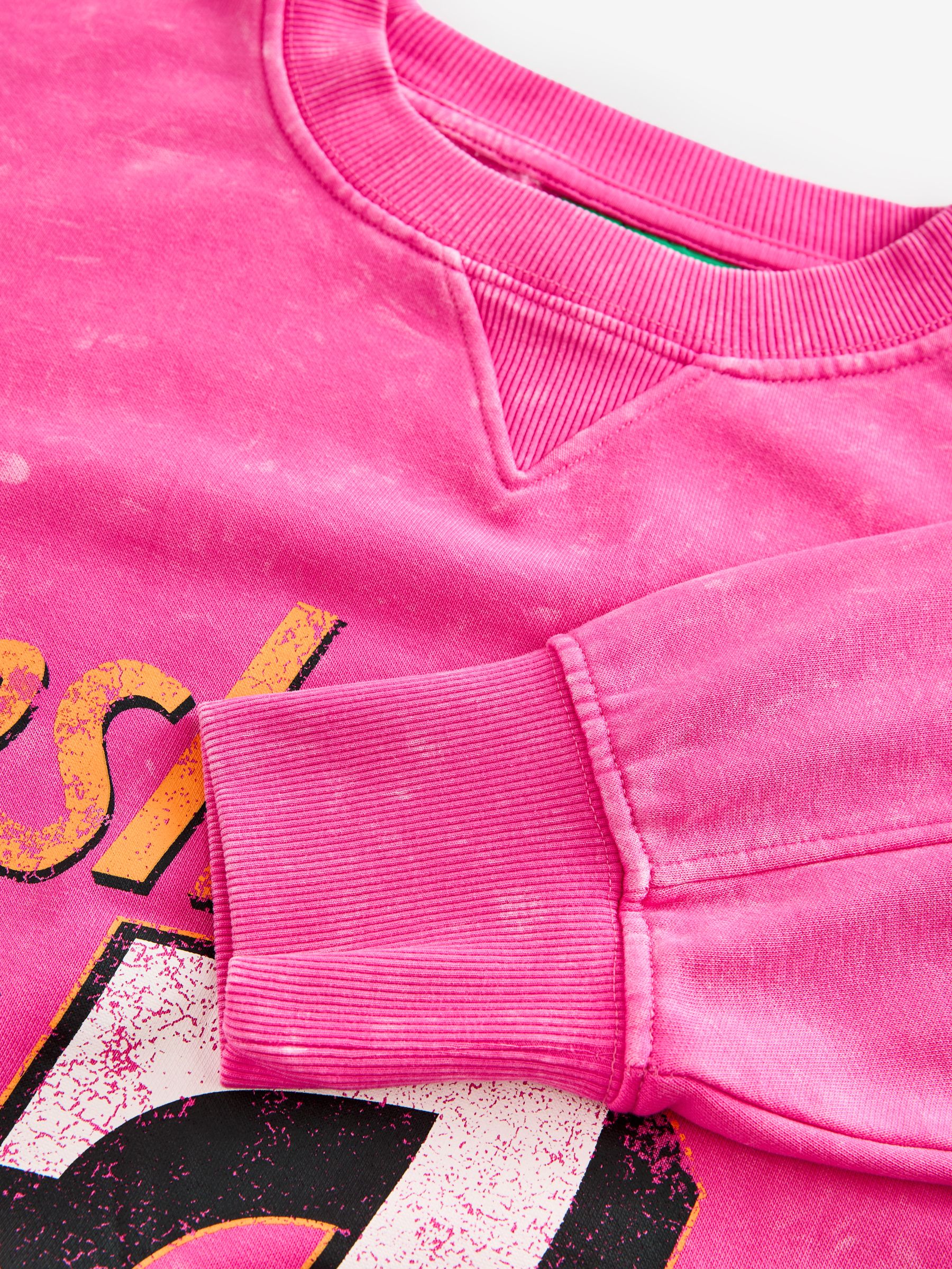 Buy Fluro Pink Relaxed Fit License 7up Washed Crewneck Sweatshirt from ...