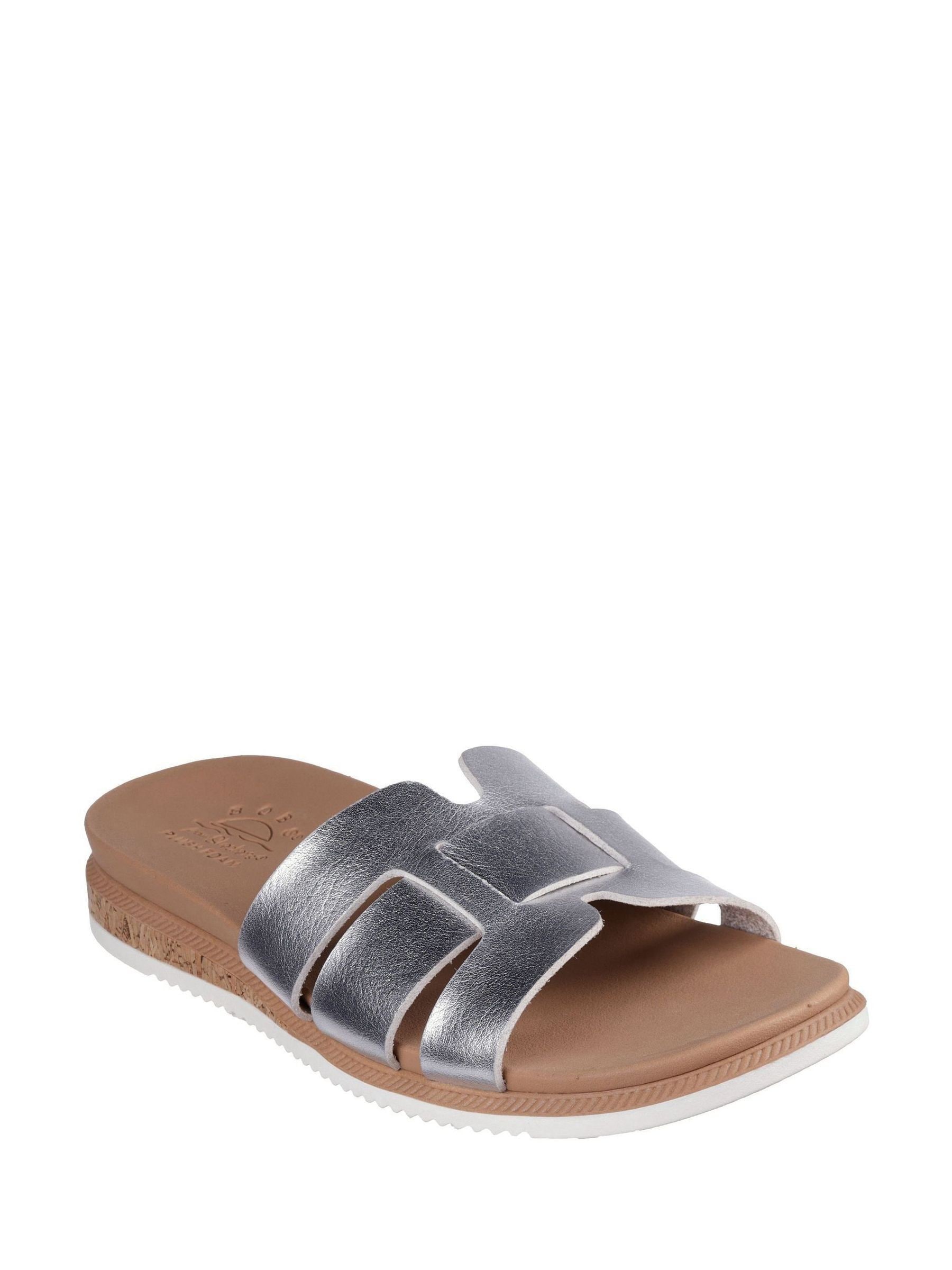 Skechers sandals womens silver store