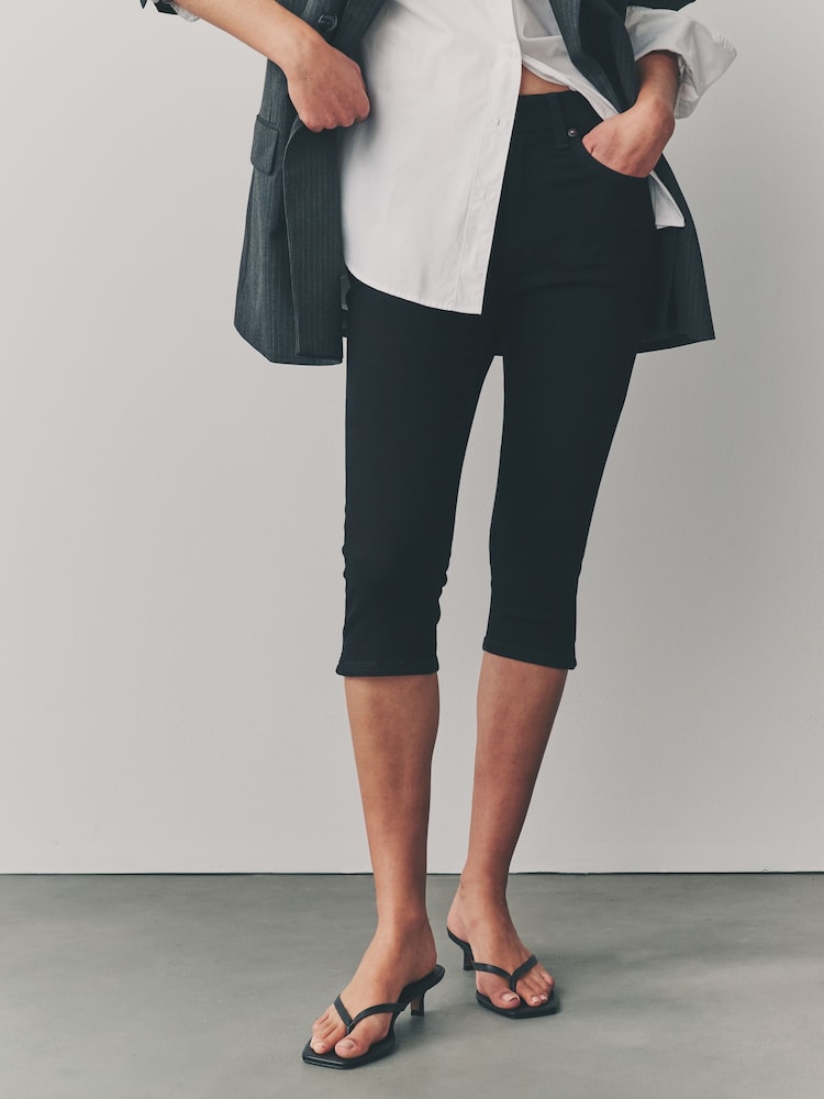 capri jeans for women black